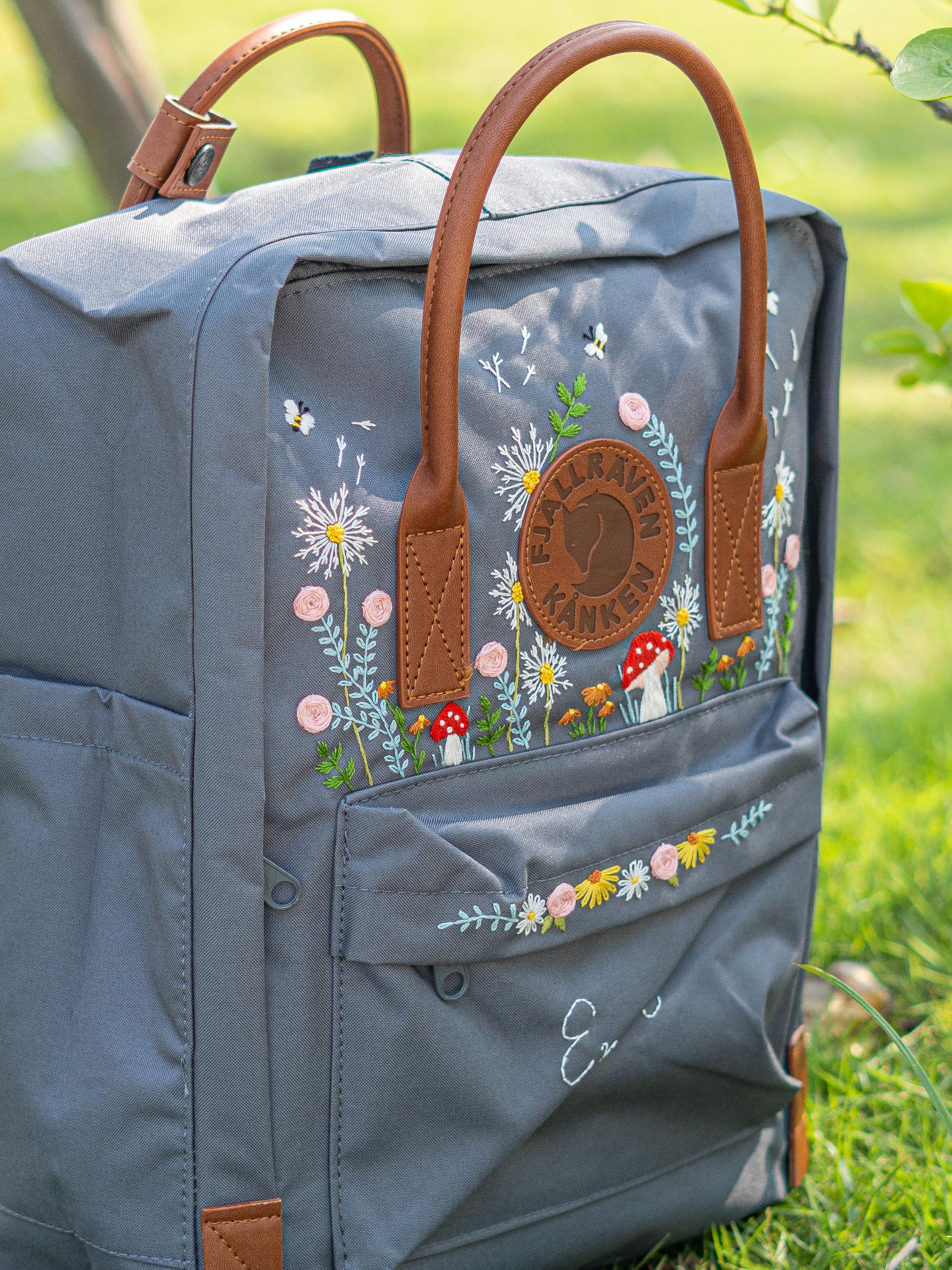 Embroidered Kanken Mini Backpack, Fjallraven Kanken Hand Embroidery ...
