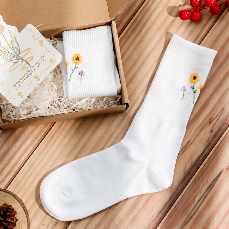 Embroidered Socks - Etsy