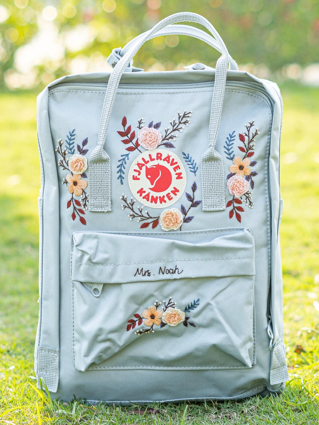 Fjallraven Kanken Embroidery 3d Floral, Rose Embroidered Rucksack ...