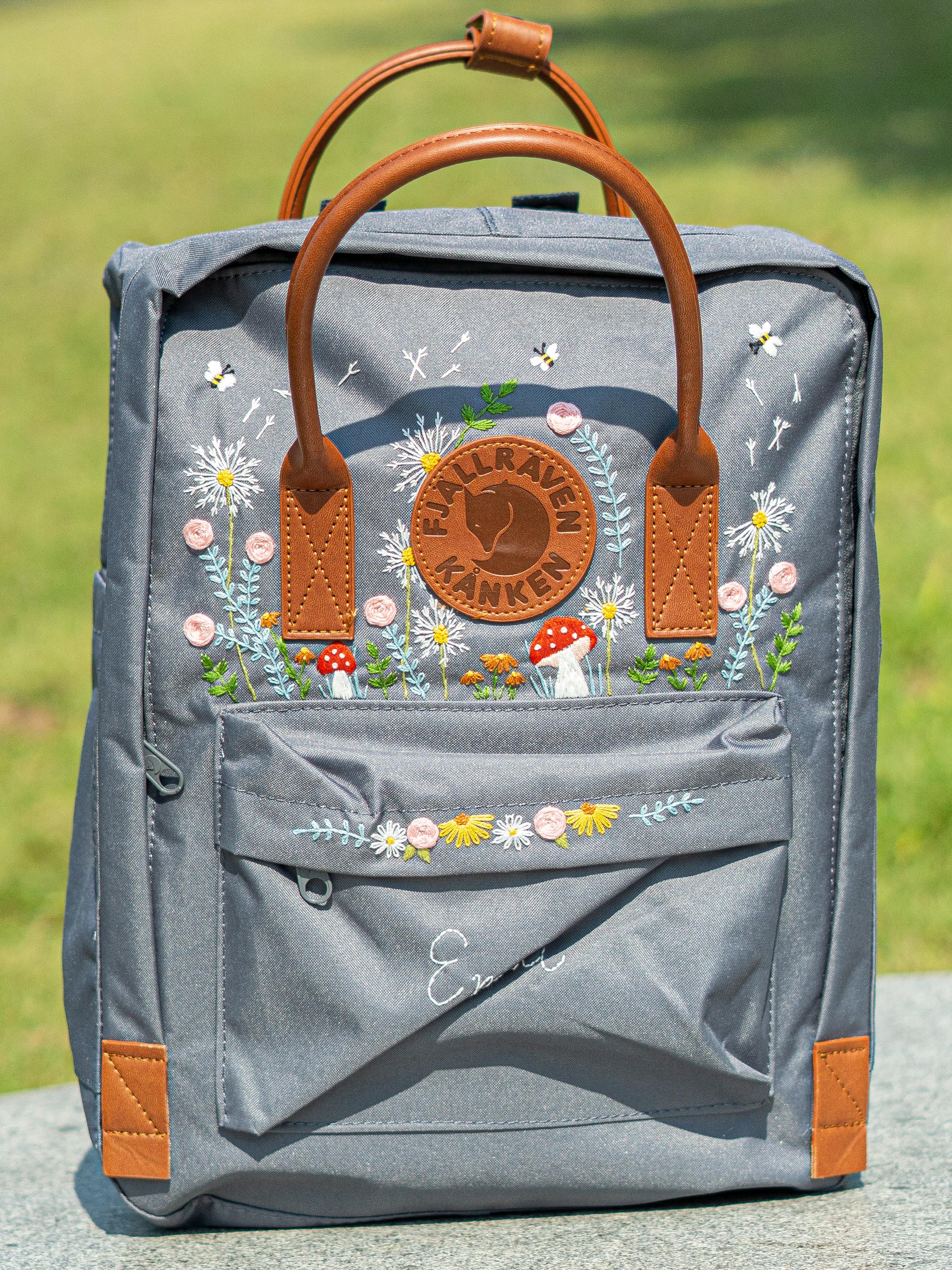 Embroidered Kanken Mini Backpack, Fjallraven Kanken Hand Embroidery ...