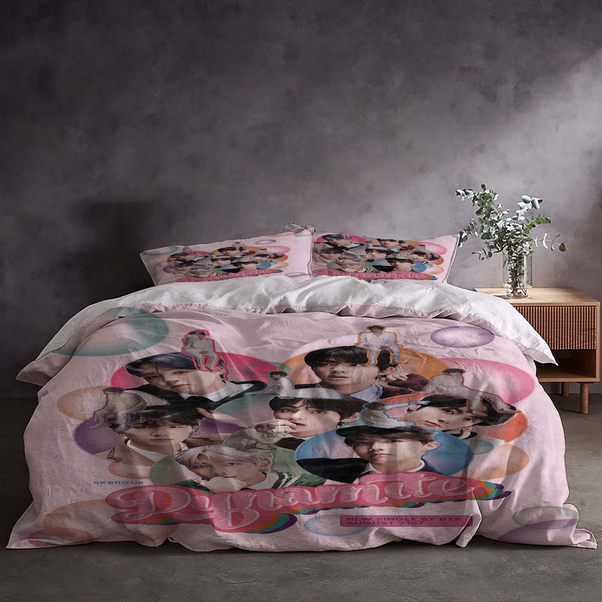 Custom BTS Three-piece Quilt Cover Set Christmas Gift Pillowcase Home ...