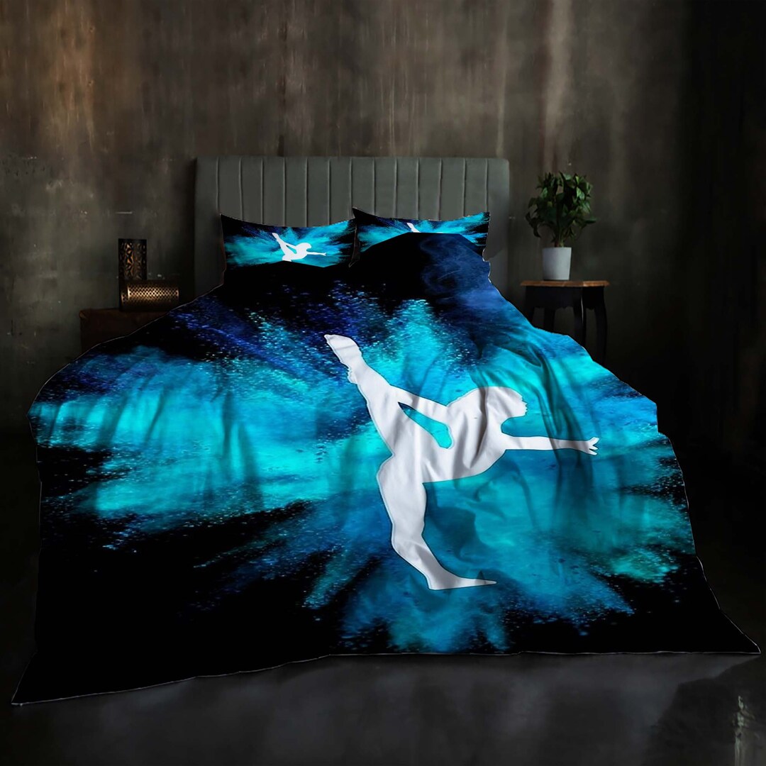 Ballet Dance Gymnast Silhouette Three-piece Quilt Cover Set Gift ...
