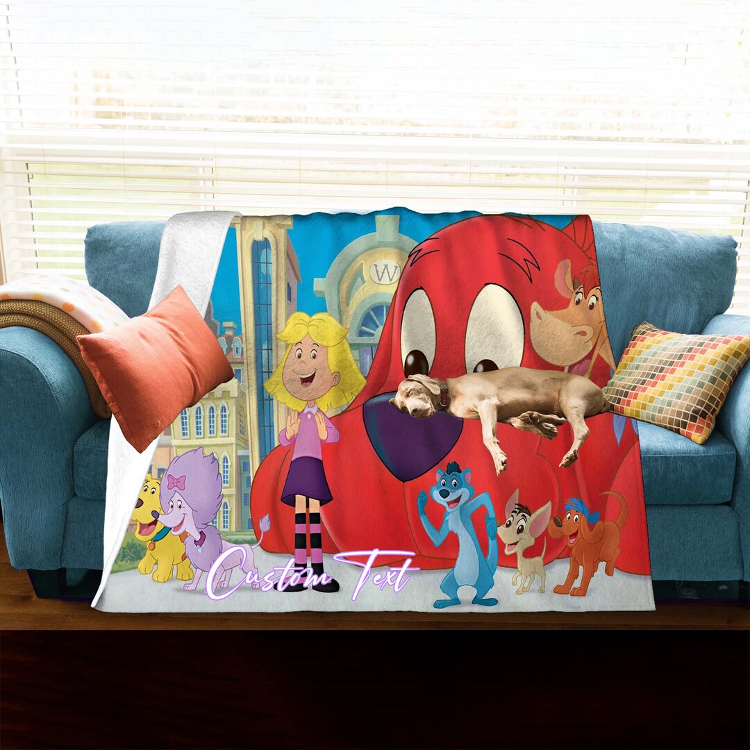 Personalized Christmas Clifford the Big Red Dog Blankets Custom Name ...
