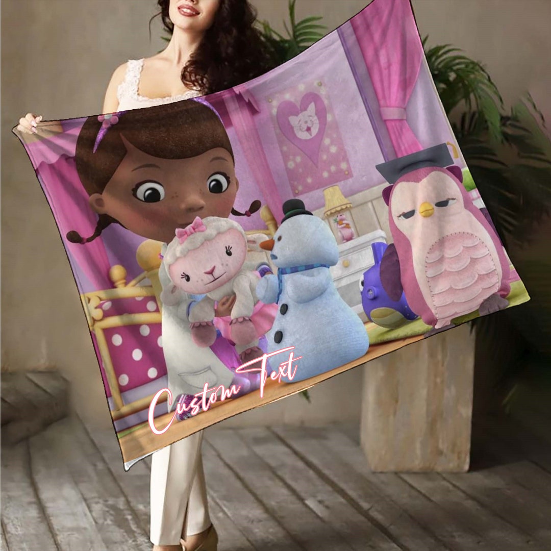 Retro Doc Mcstuffins Blankets Custom Name Tapestry Christmas Gift for ...