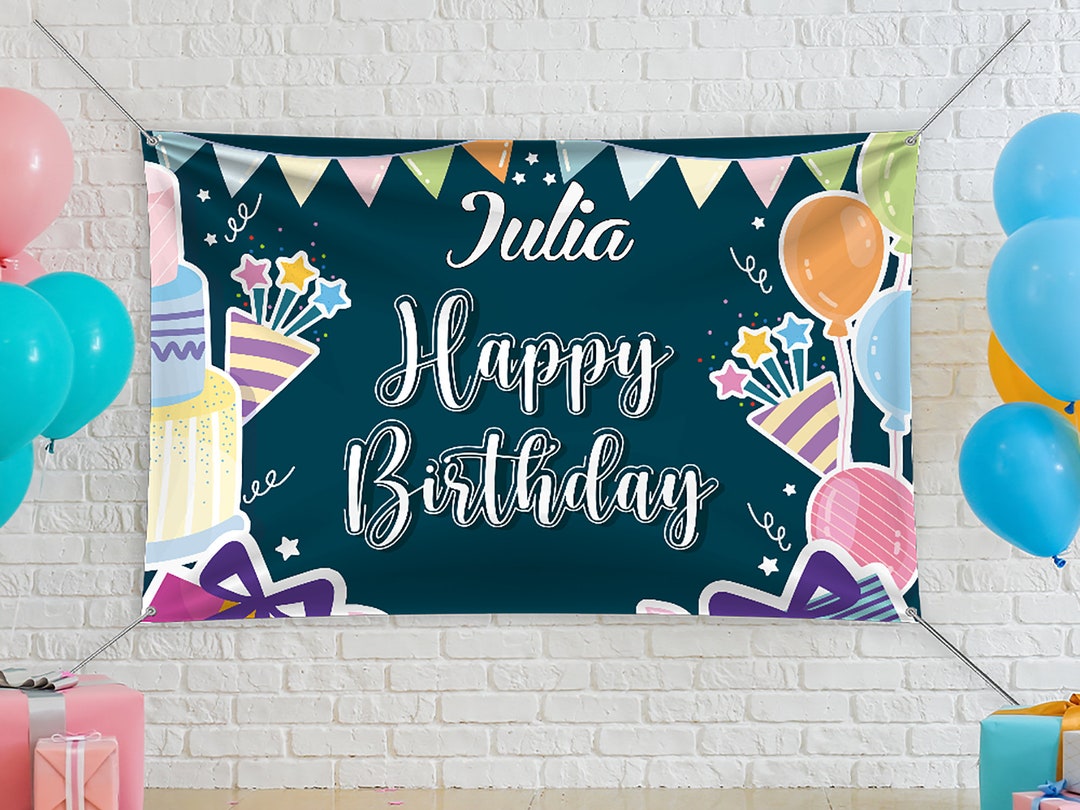 Custom Photo Banner,personalized Birthday Banner,birthday Backdrop ...