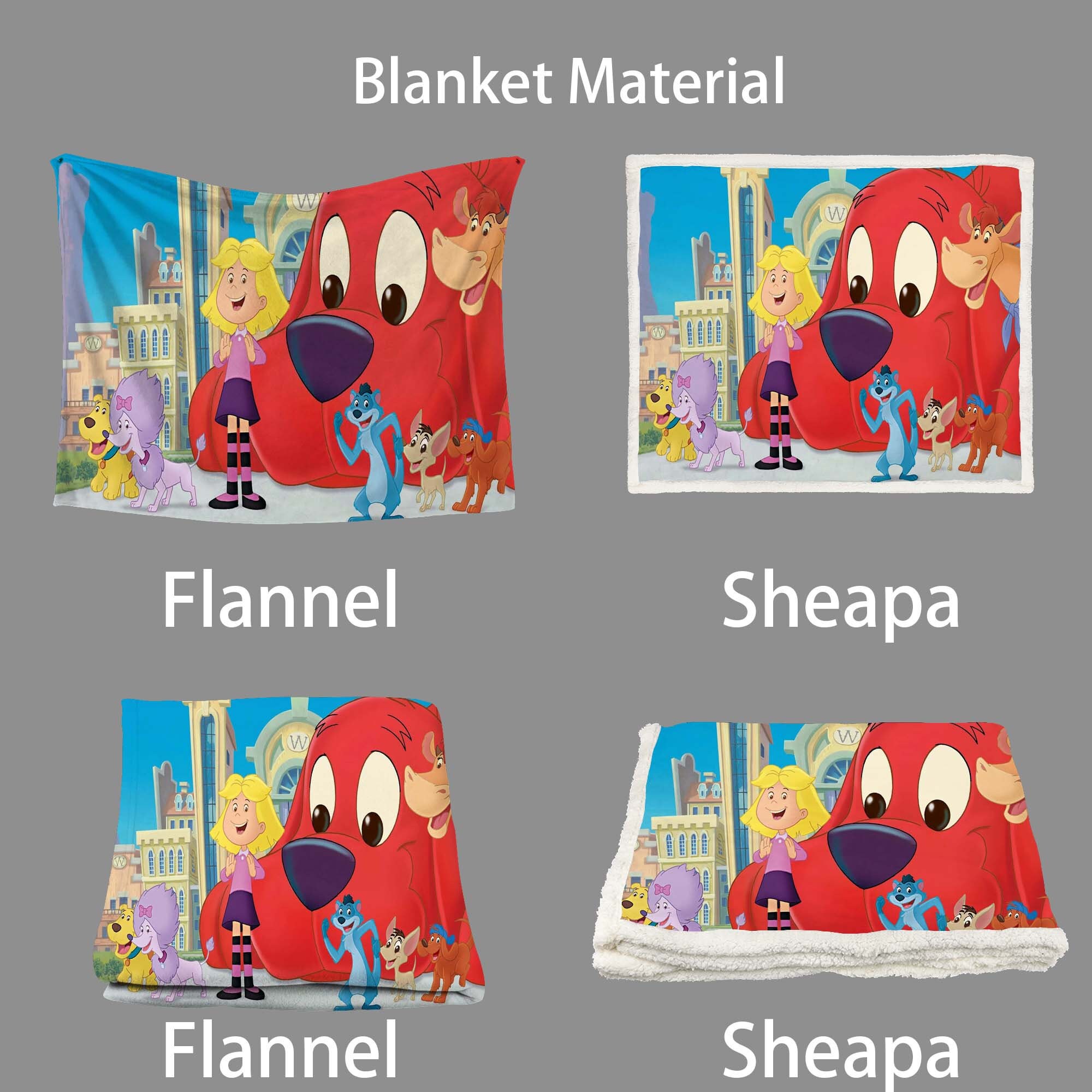 Personalized Christmas Clifford the Big Red Dog Blankets - Etsy