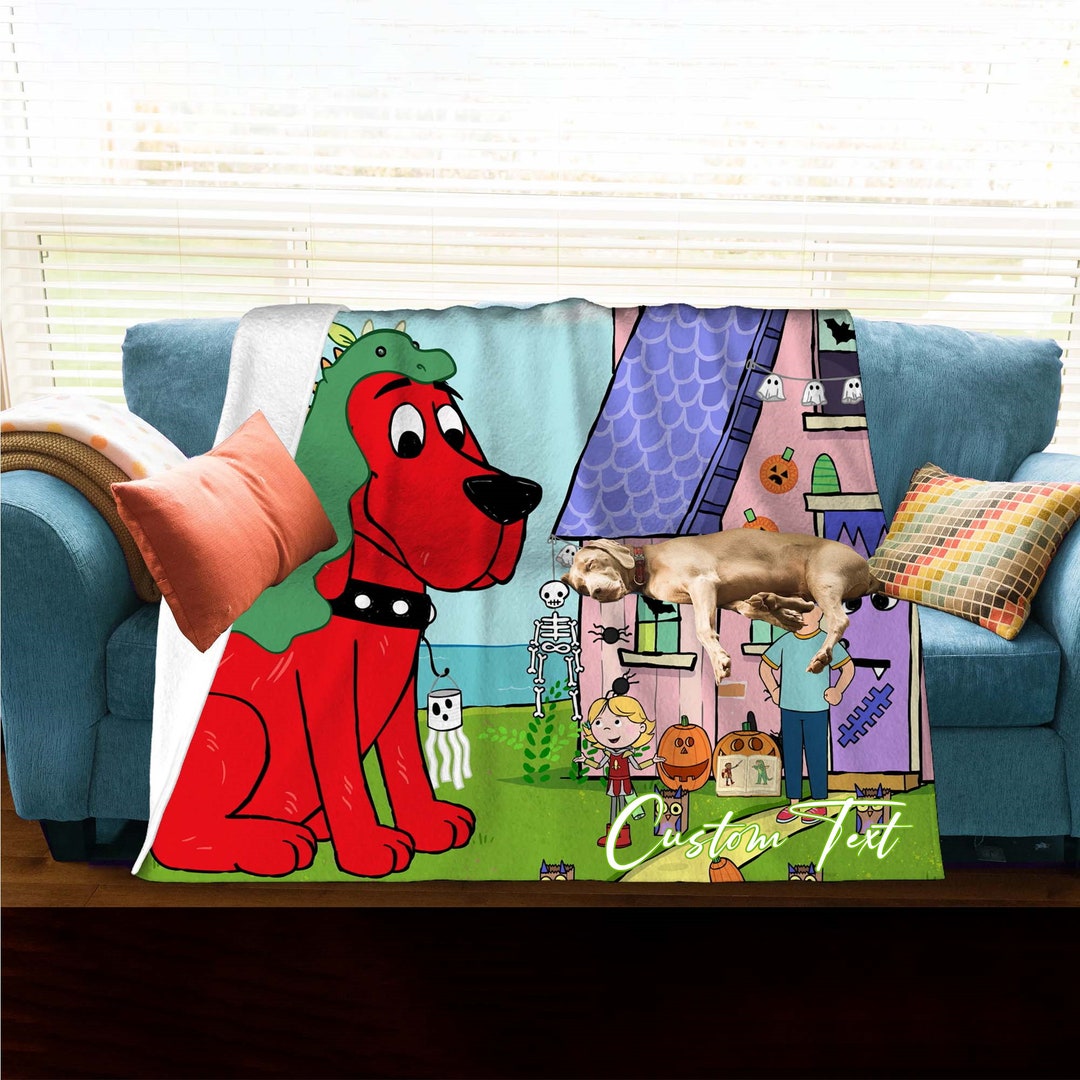 Personalized Christmas Clifford the Big Red Dog Blankets Custom Name ...