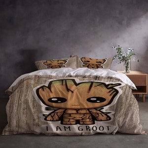 Guardians Galaxy Groot Three-piece Quilt Cover Set Christmas Gift ...