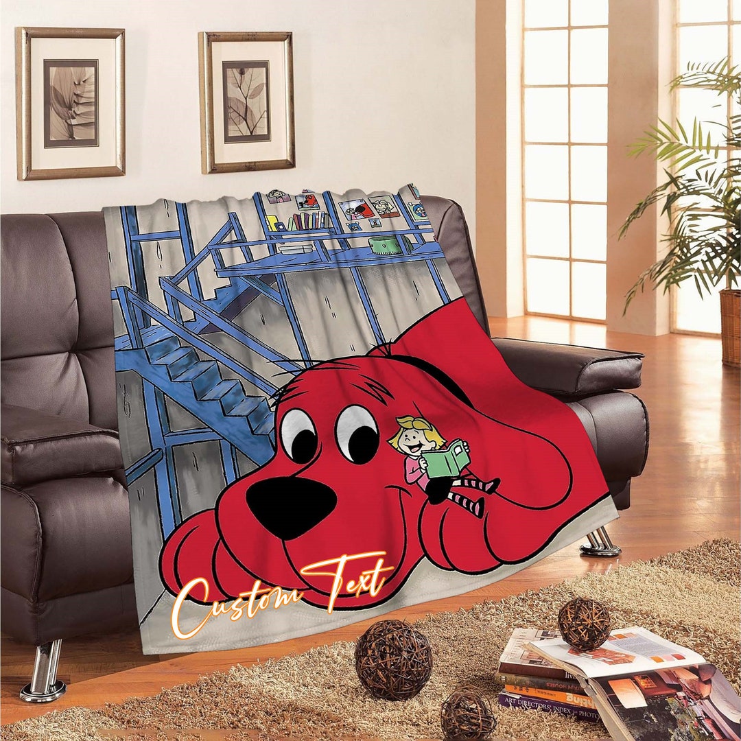 Personalized Christmas Clifford the Big Red Dog Blankets Custom Name ...