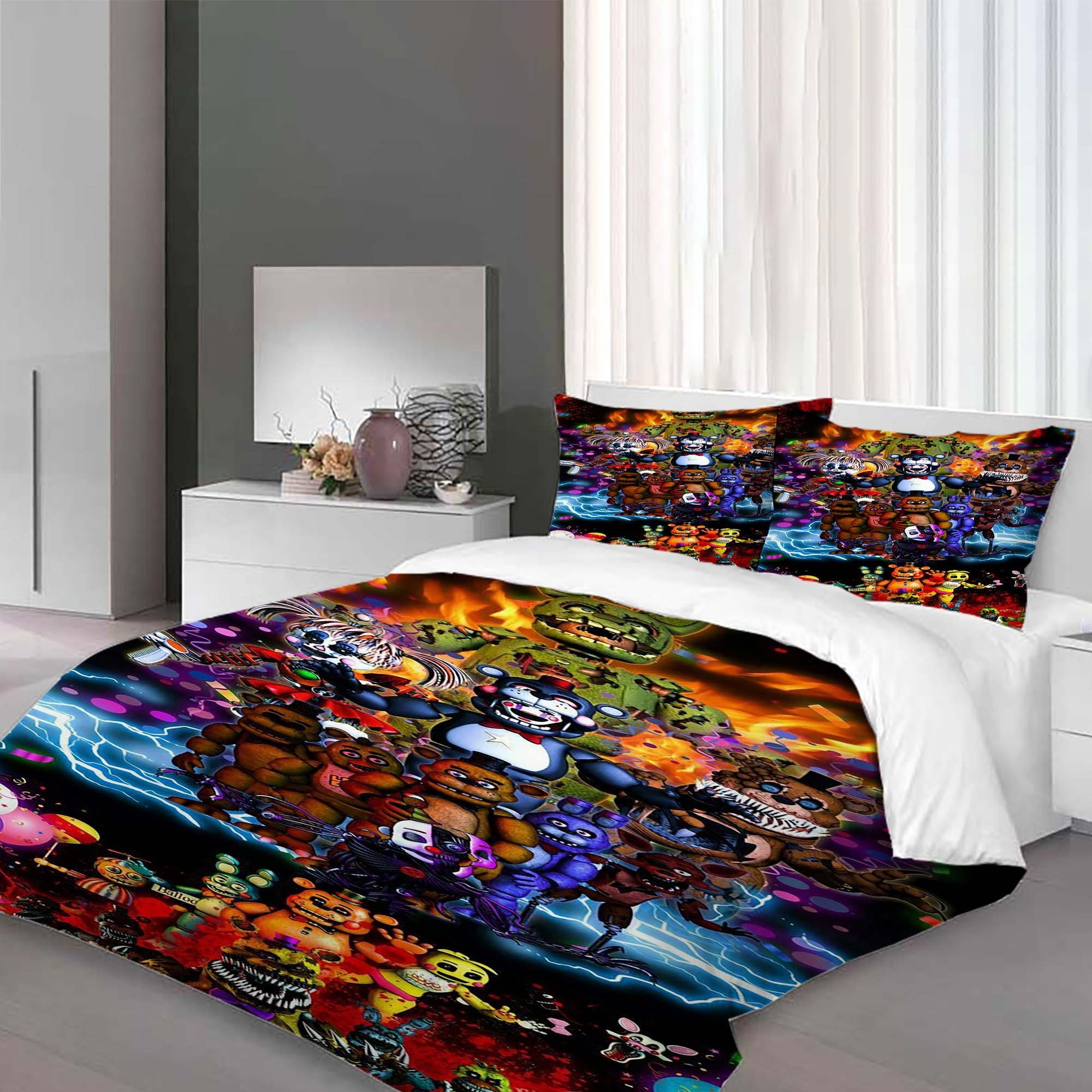 DIY Five Nights Freddy FNAF Three-Piece Quilt cover Bedding Set sold by ...