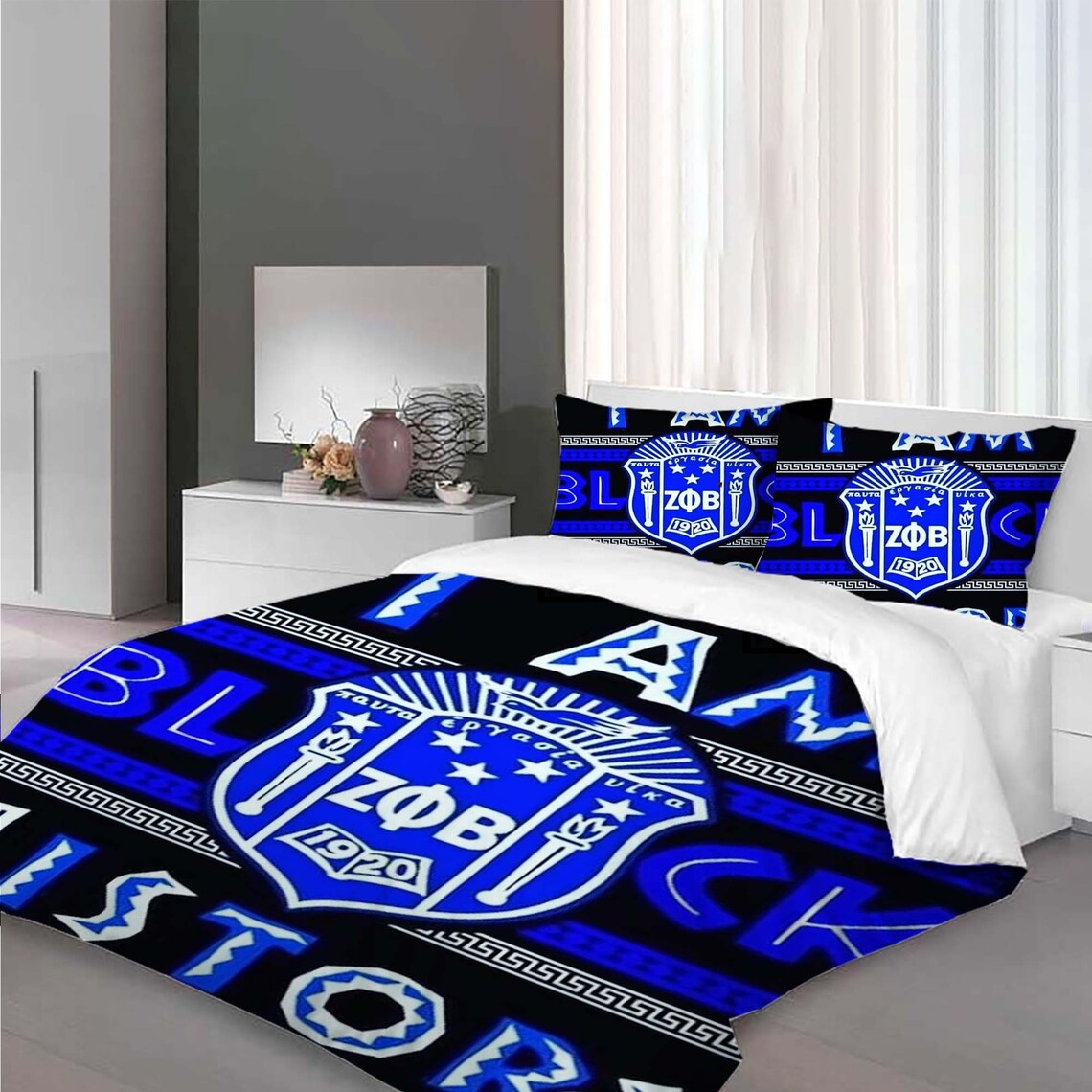 Zeta Phi Beta Light Weight Three-piece Quilt Cover Set Christmas Gift ...