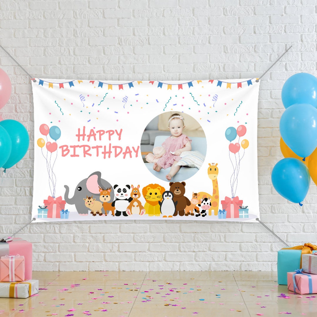Personalized Birthday Banner,birthday Banner Photo Children Baby Adults ...