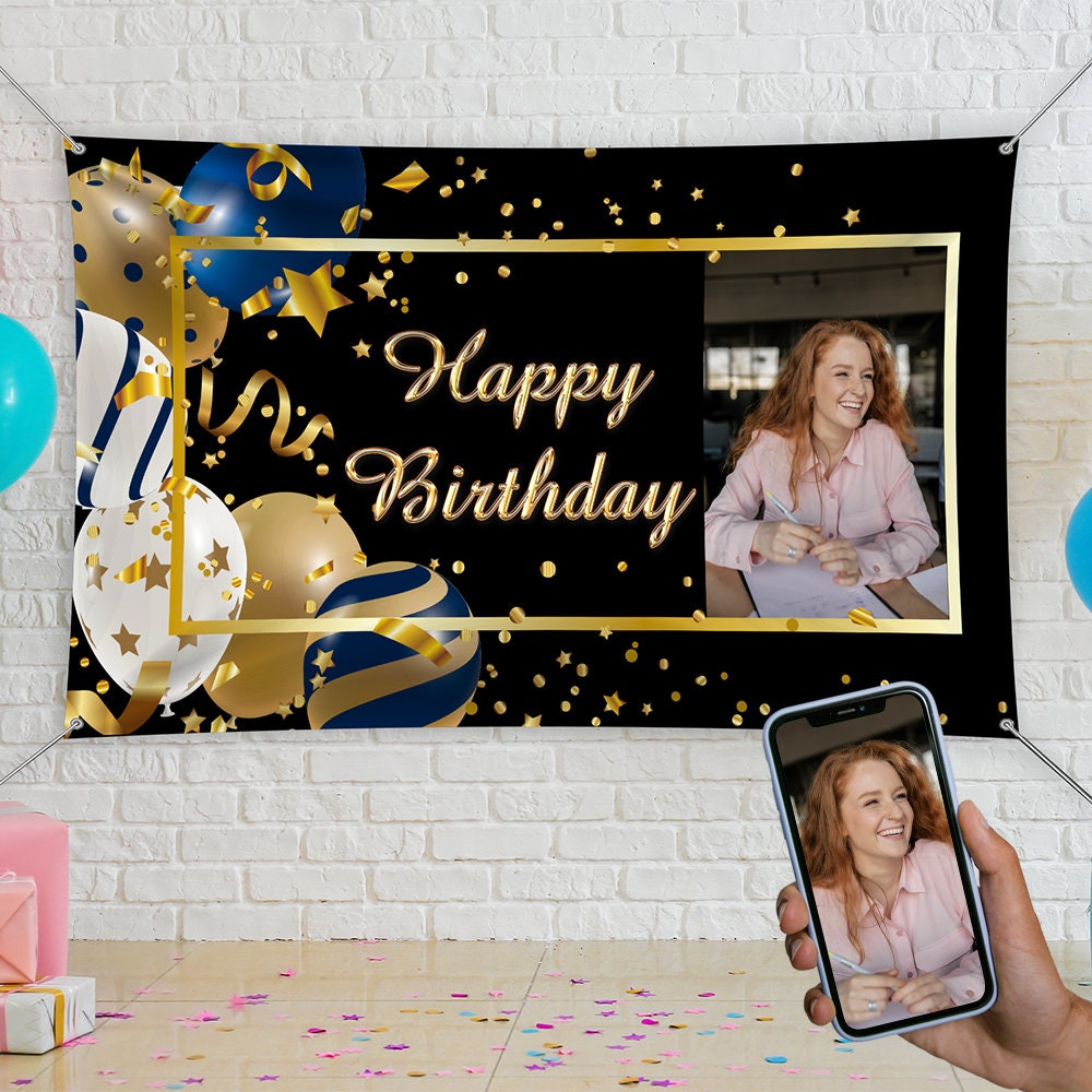 Picture Banner Birthday Custom,personalized Birthday Banner,custom ...