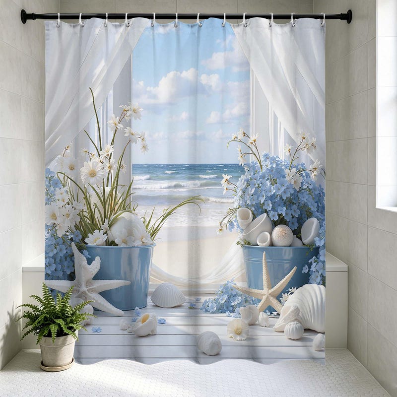 Seashell Window Curtain - Etsy