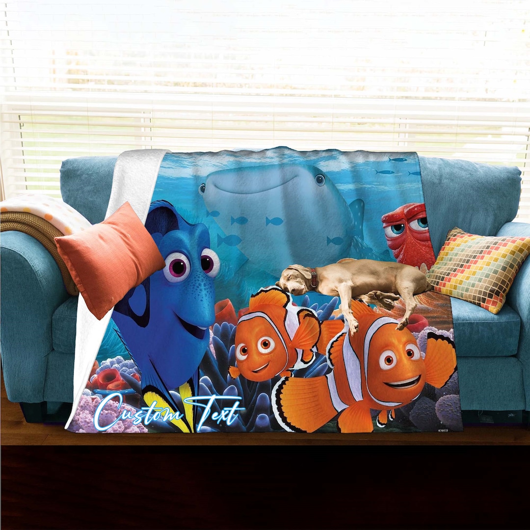 Personalized Christmas Finding Nemo Blankets Custom Name Tapestry Gift ...