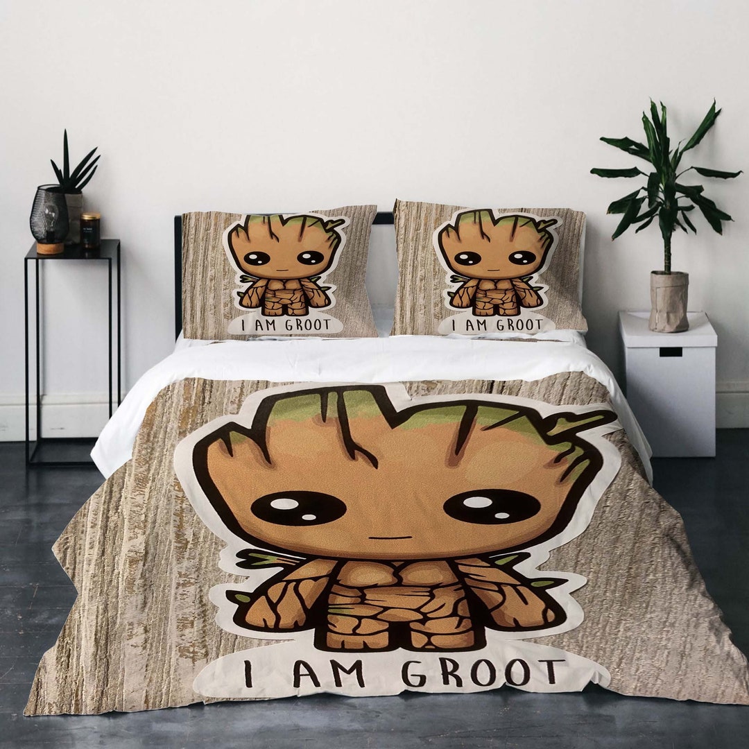 Guardians Galaxy Groot Three-piece Quilt Cover Set Christmas Gift ...