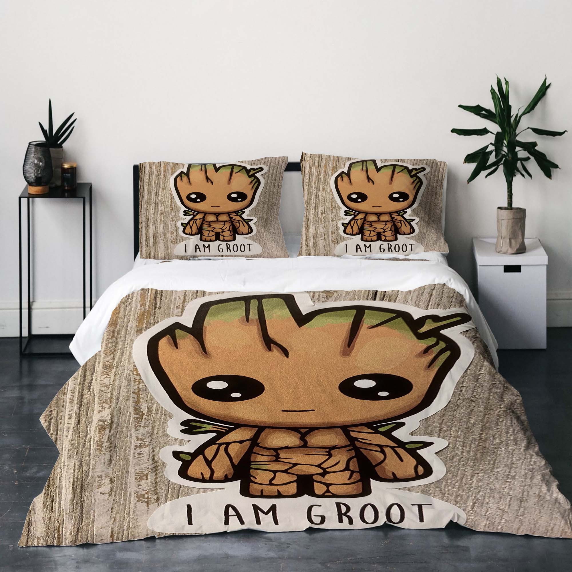 Guardians Galaxy Groot Three-piece Quilt Cover Set Christmas Gift ...