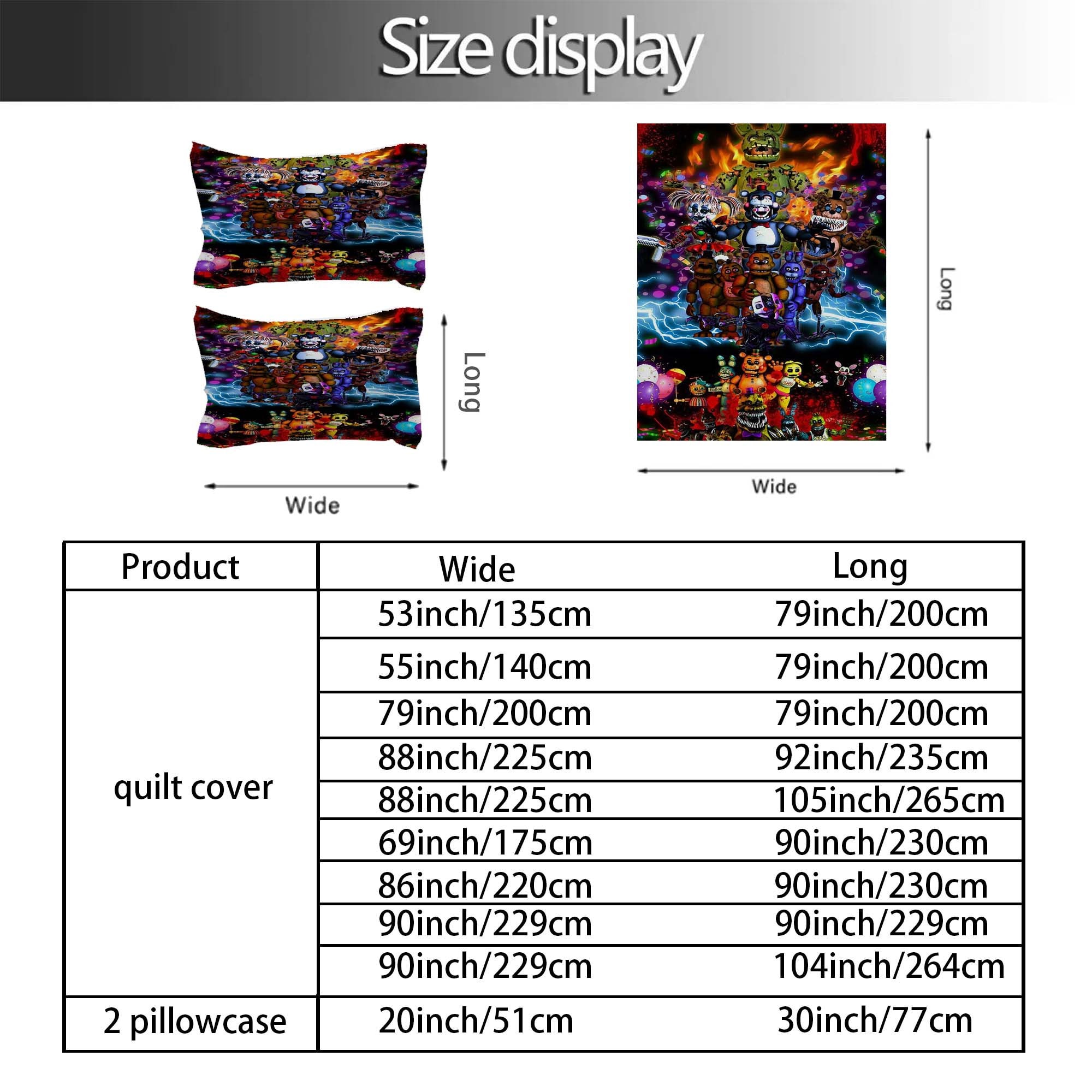 DIY Five Nights Freddy FNAF Three-Piece Quilt cover Bedding Set sold by ...