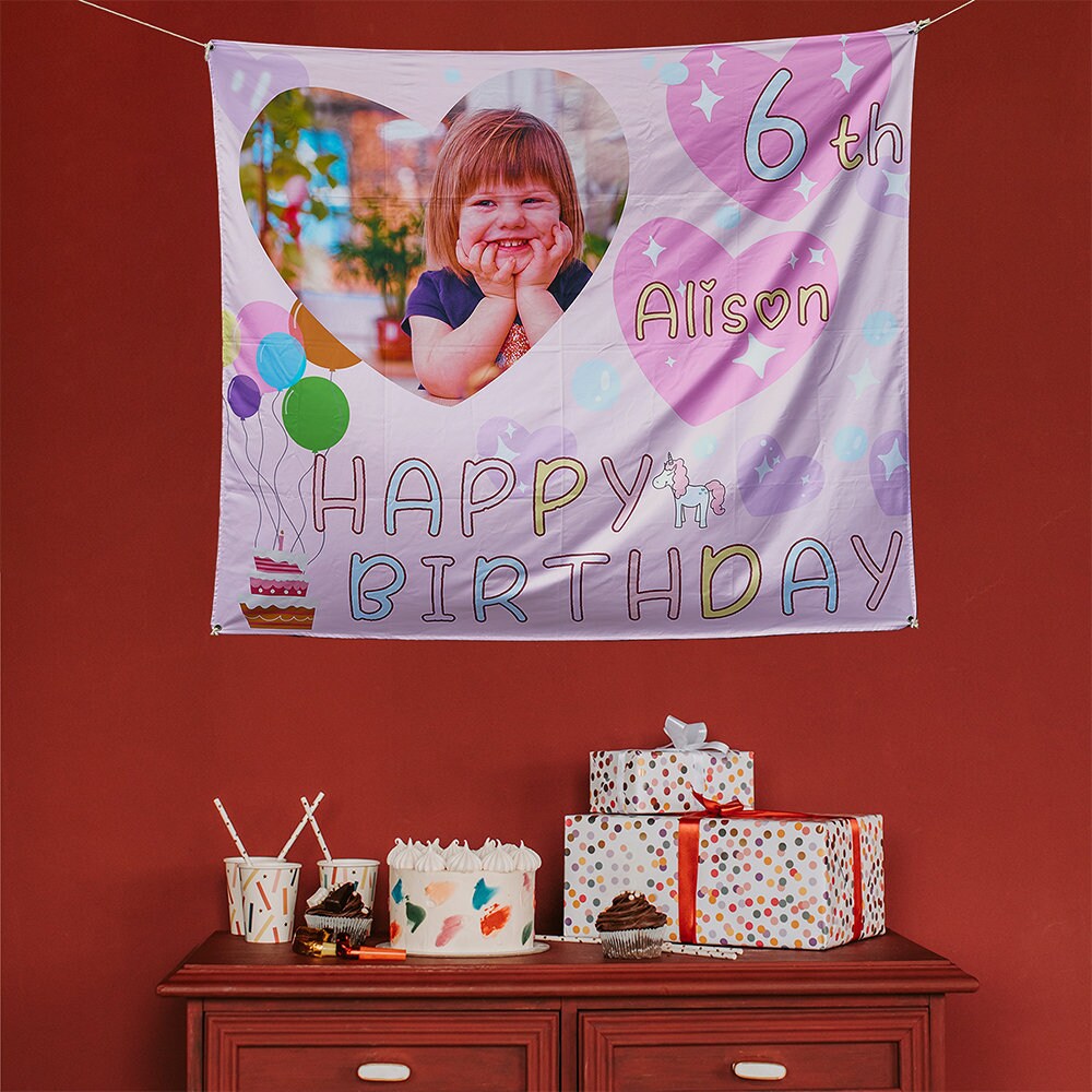 Happy Birthday Banner,custom Birthday Banner,pink Happy Birthday Banner ...