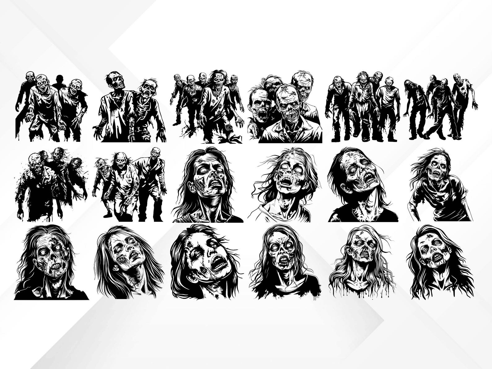 100+ Human Zombies SVG Bundle, Halloween Designs - Instant Digital ...