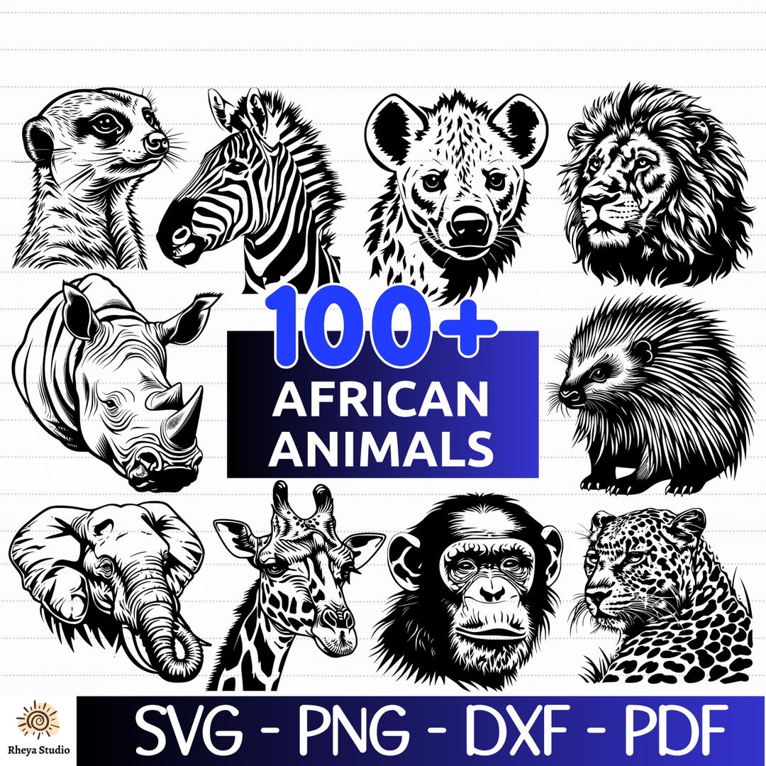 100 African Animals SVG Bundle, Safari Animals SVG, Wild Animal SVG ...
