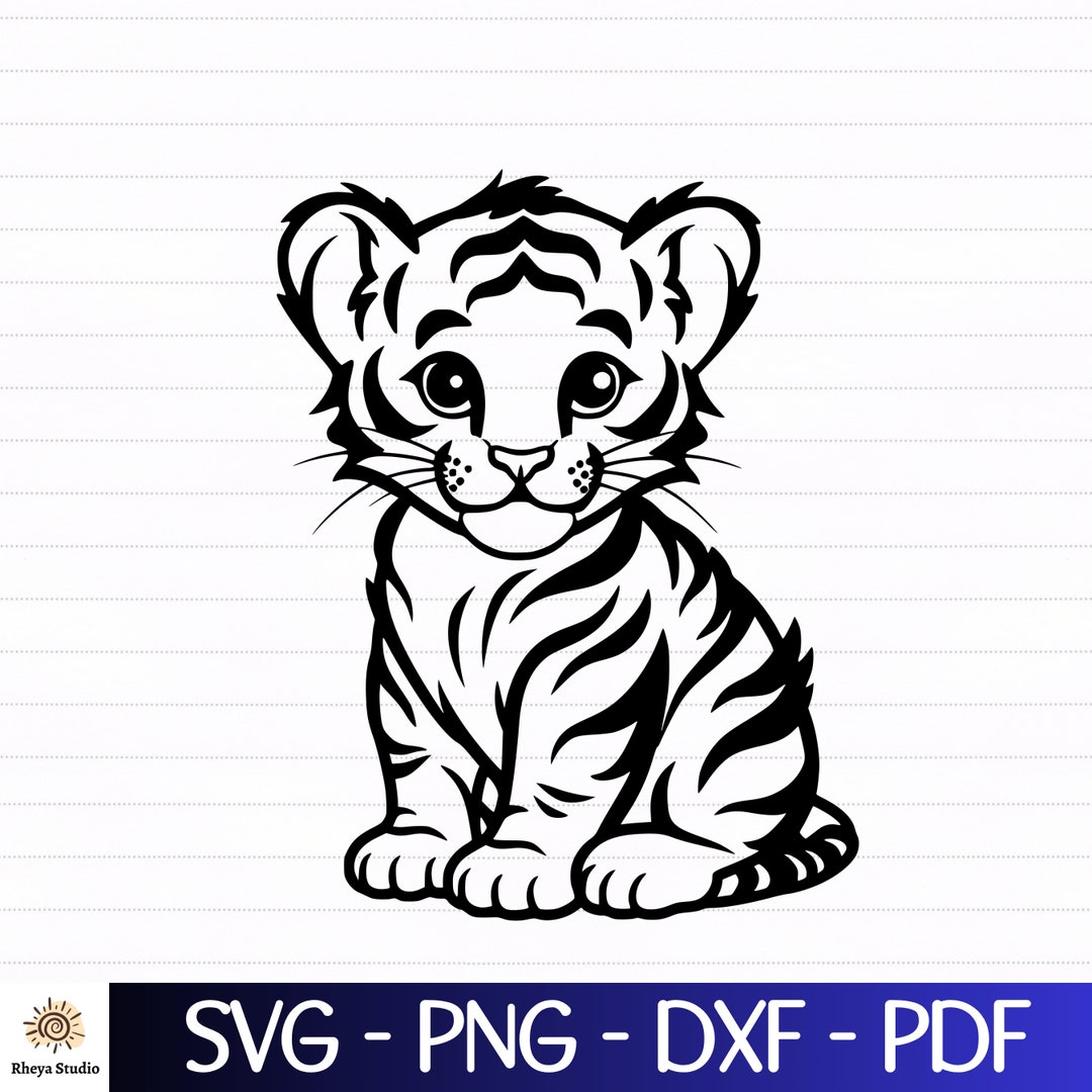 Cute Baby Tiger Svg - Digital Download Svg, Dxf, Png, Pdf, Svg Files ...