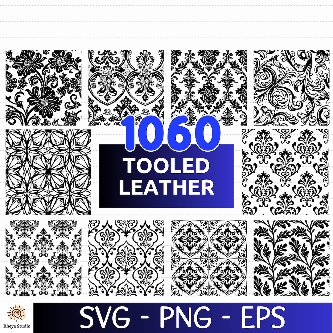 1060 Tooled Leather Seamless Pattern SVG Bundle - Digital Download Svg ...