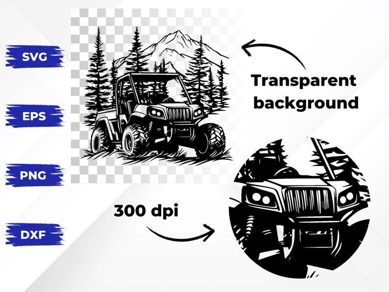 147 UTV Off-road Vehicle SVG Bundle | Side-by-side ATV Silhouettes ...