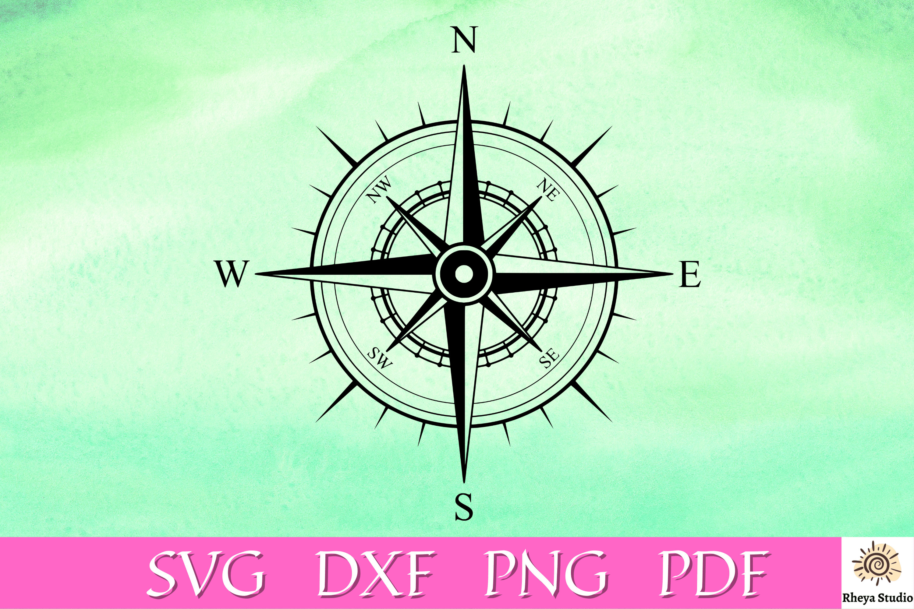 Compass Svg Compass Rose Svg Digital Download Svg Dxf - Etsy
