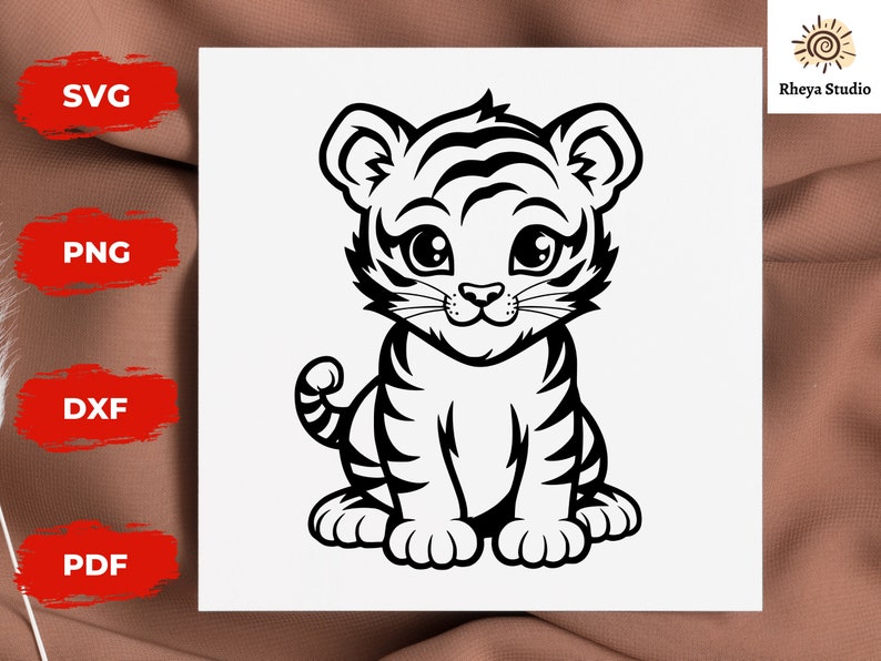 Cute Baby Tiger Svg - Digital Download Svg, Dxf, Png, Pdf, Svg Files ...