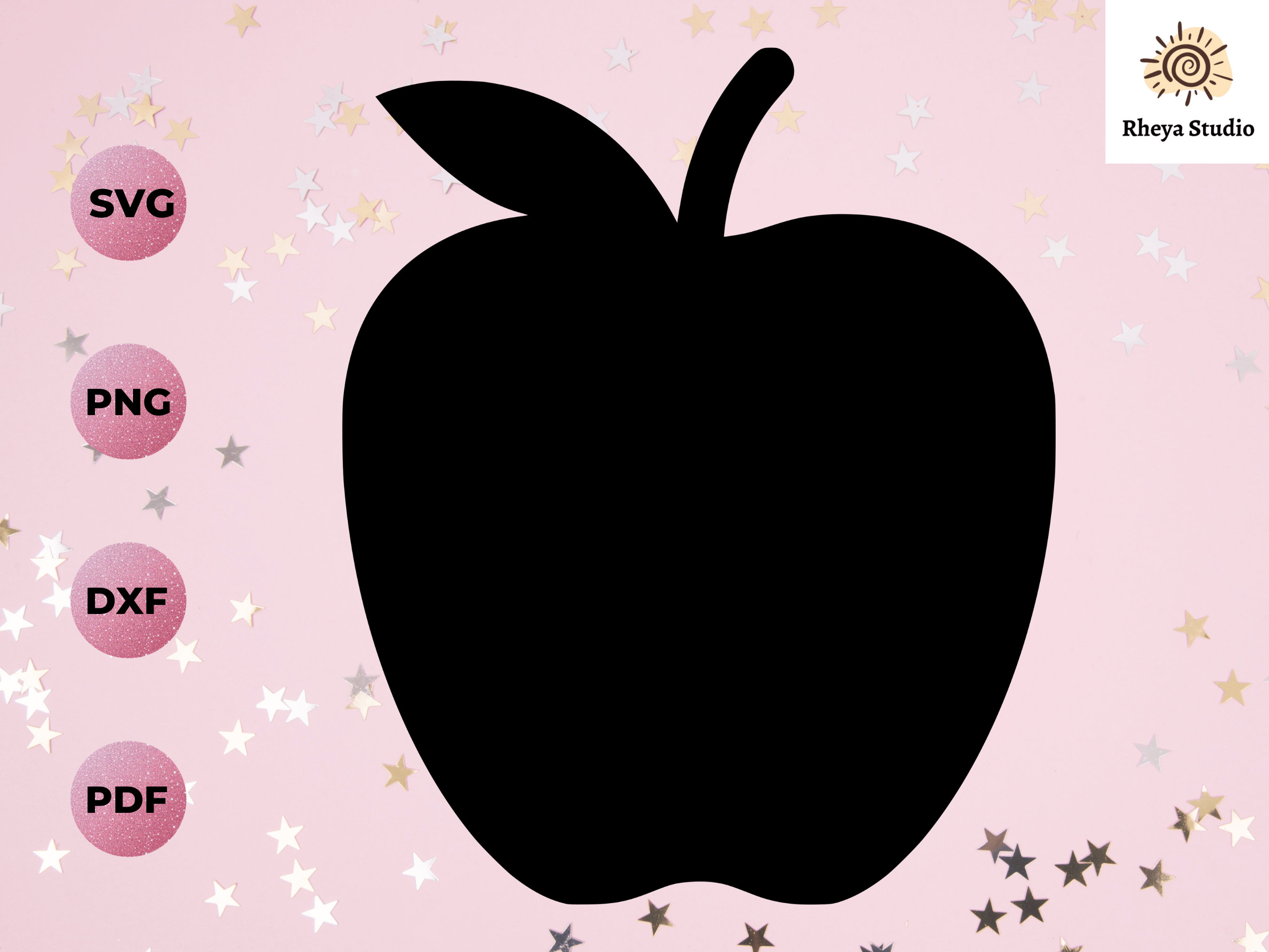 Apple Shape Svg, Apple Silhouette Svg, Fruit Svg - Digital Download Svg ...