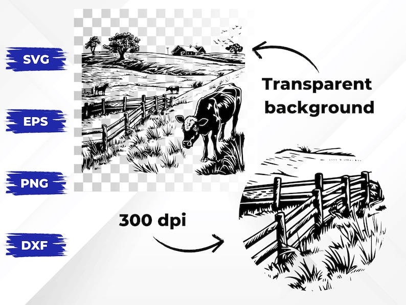 Rustic Barn Scene SVG Bundle: Farmhouse Landscape Cut Files - Etsy