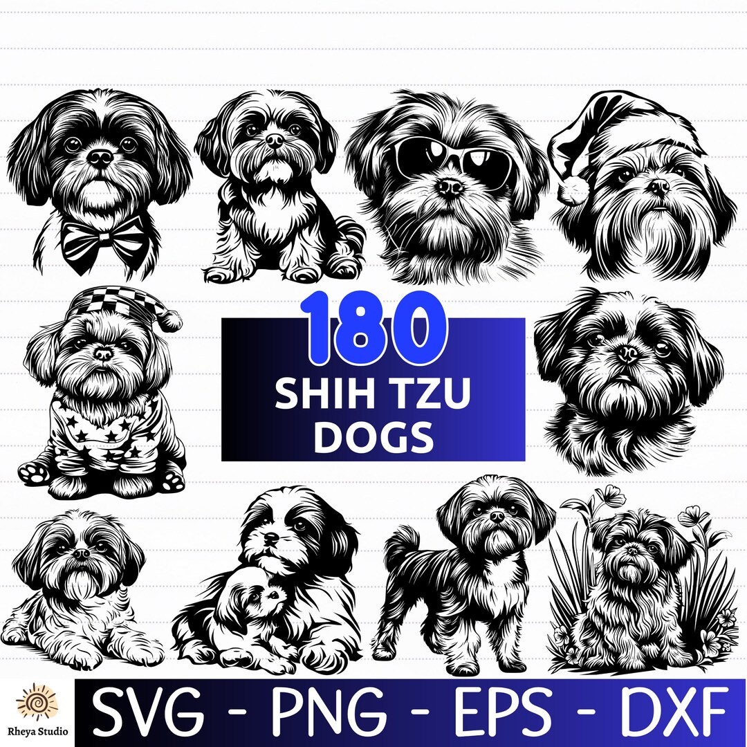 180 Shih Tzu Dog SVG Bundle, Shih Tzu Vector, Cute Shih Tzu Clipart ...