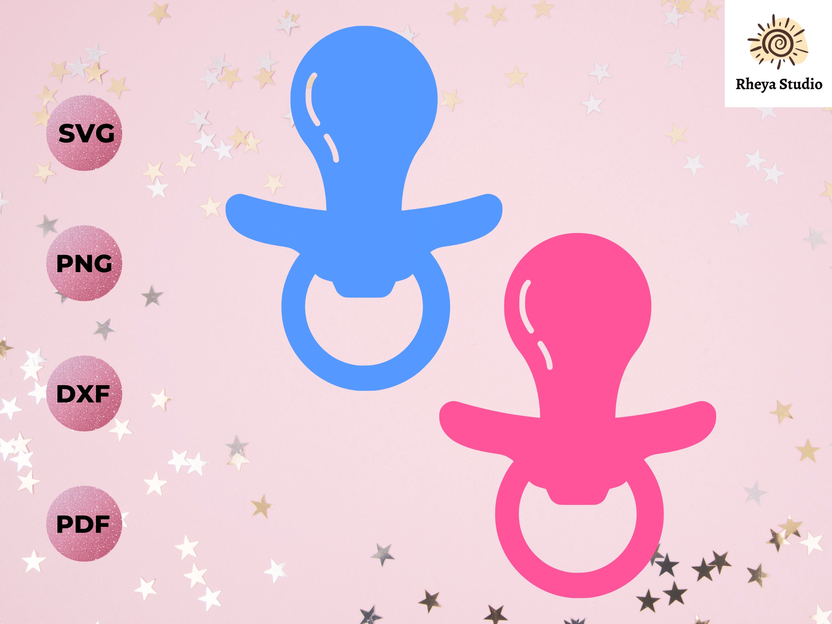 Baby Pacifier Svg Pink Pacifier Svg Blue Pacifier Svg - Etsy