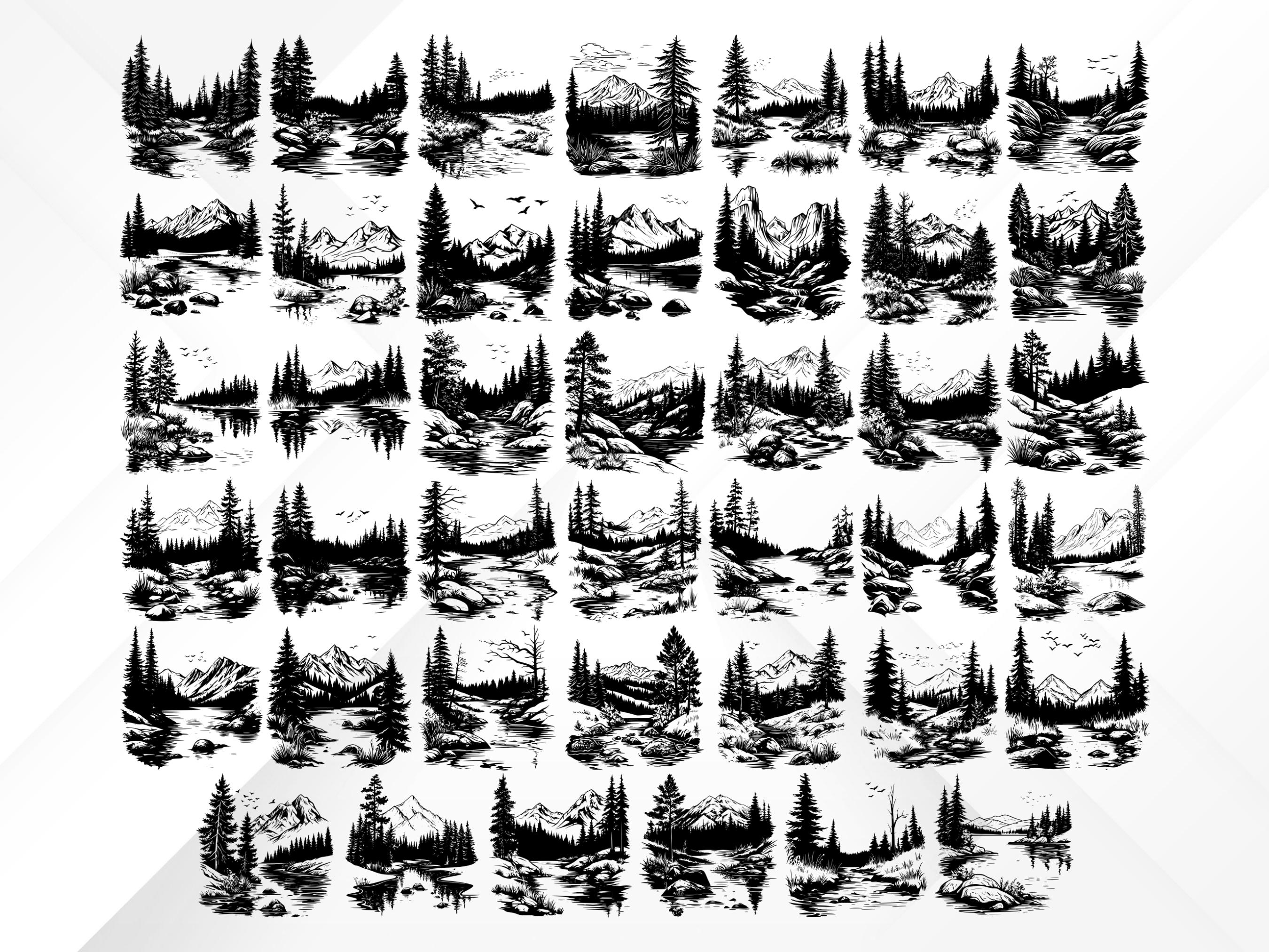 230 Wilderness Landscapes SVG Bundle | Nature Scenes, Outdoor Scenery ...