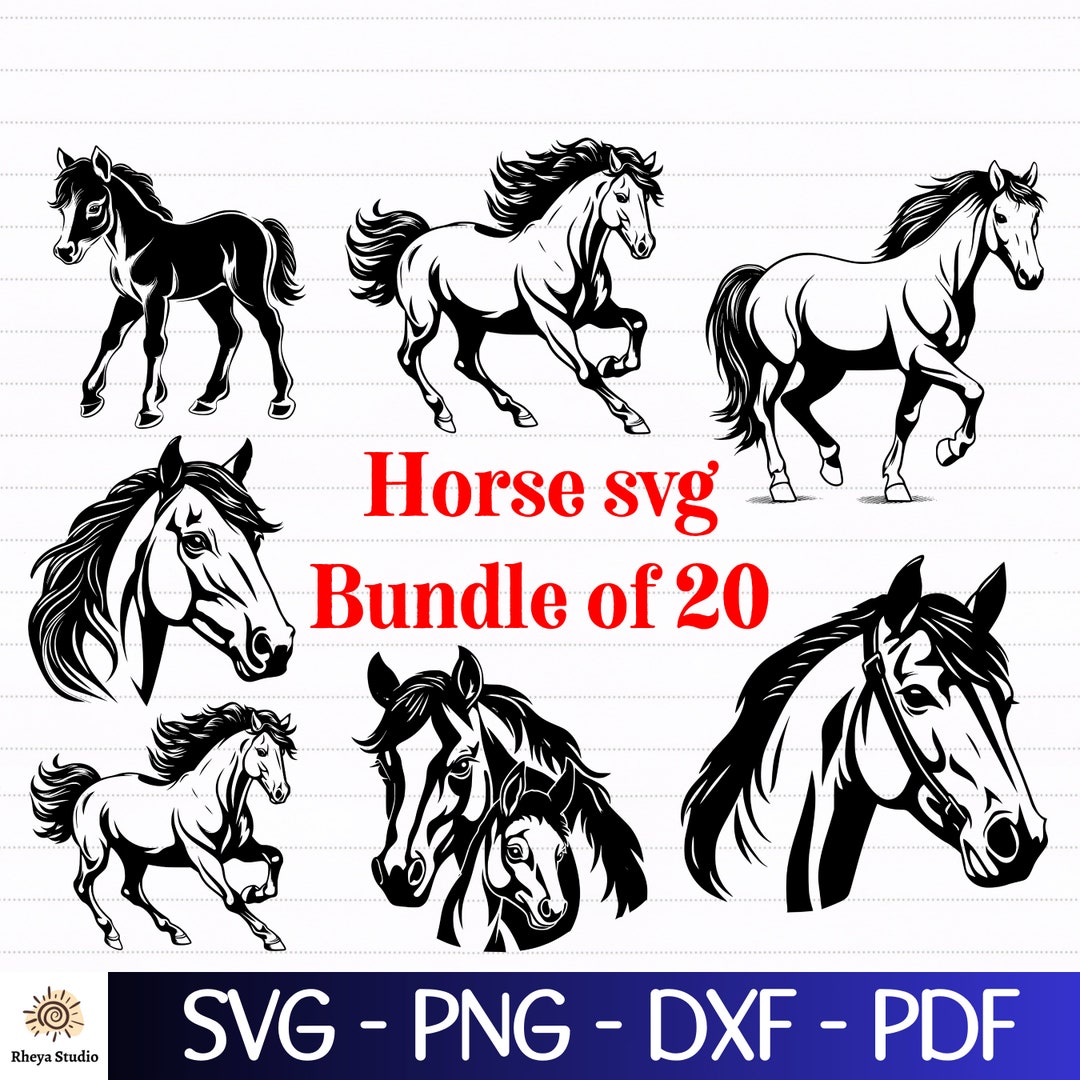 Horse Svg Files Horse Svg Bundle Digital Download Svg Dxf - Etsy UK