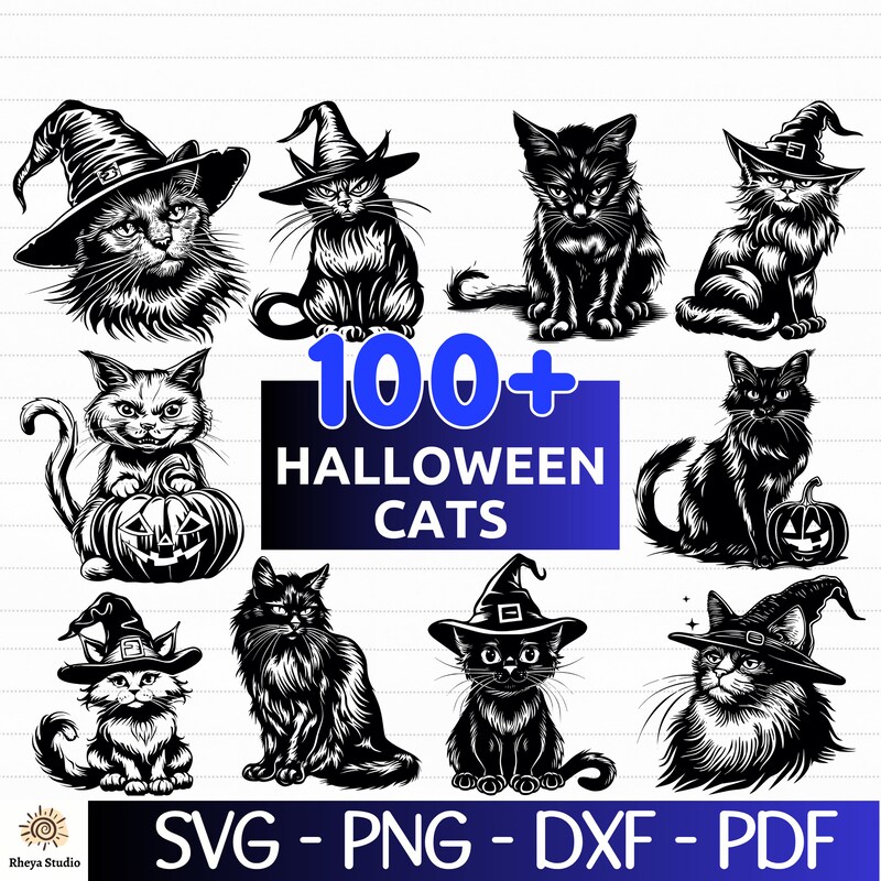 Halloween Cat Svg - Etsy
