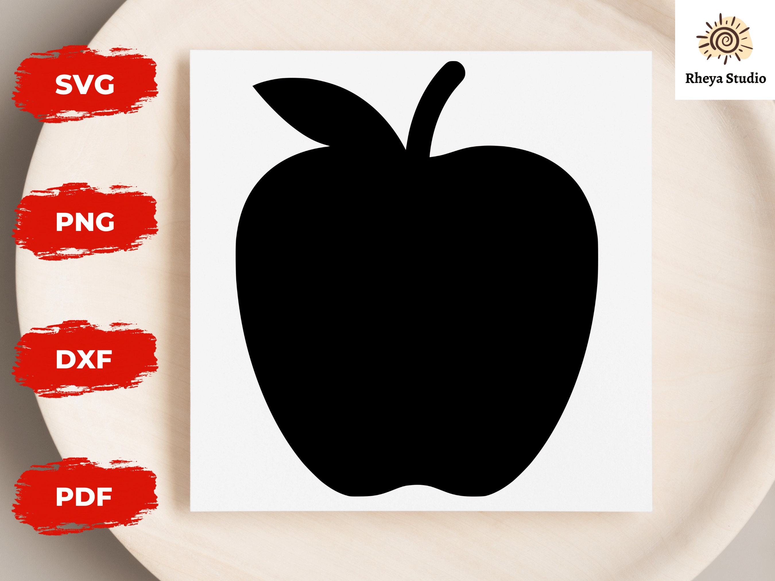 Apple Shape Svg, Apple Silhouette Svg, Fruit Svg - Digital Download Svg ...