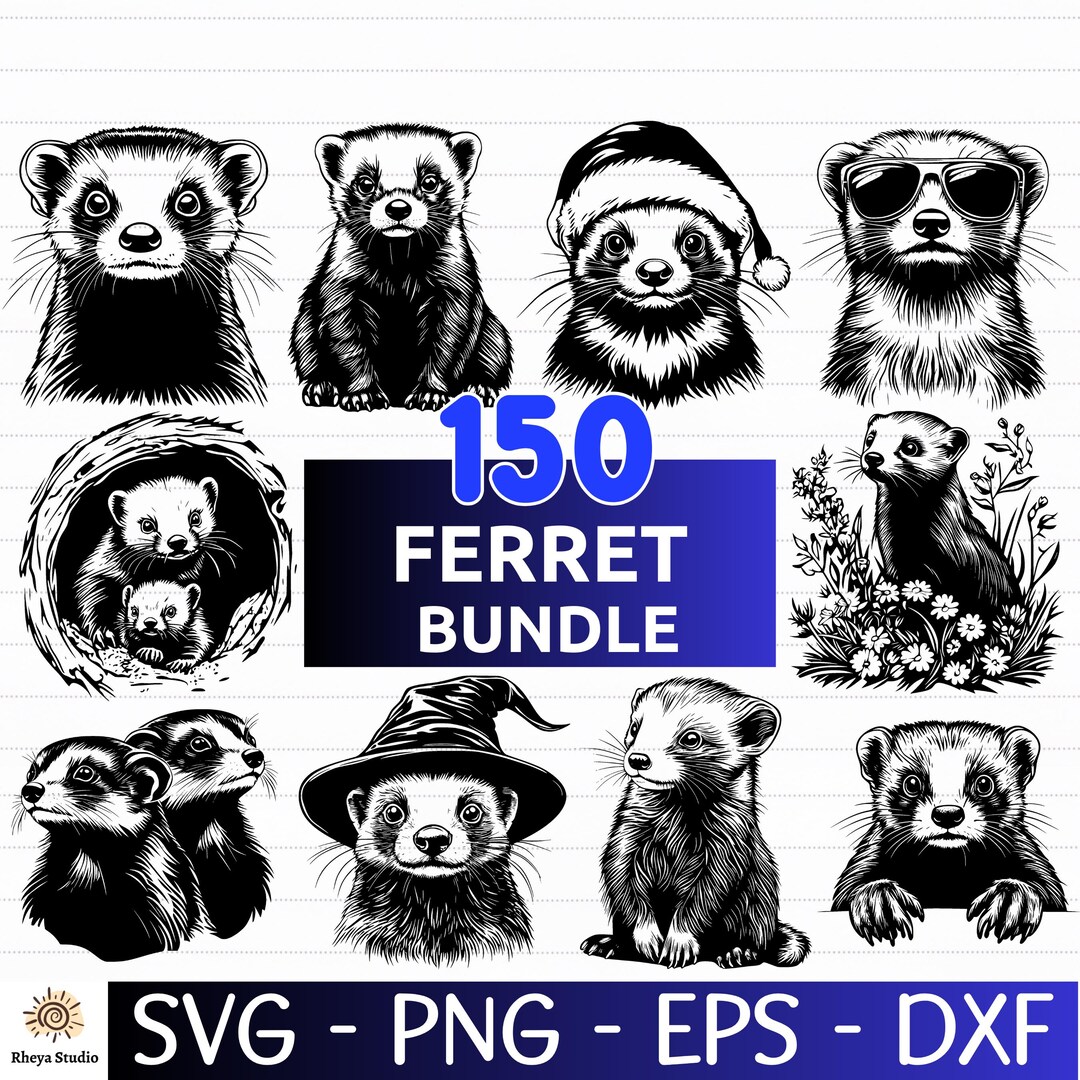 150 Ferret SVG Bundle - Digital Download Svg, Png, Dxf, Eps, Svg Files ...