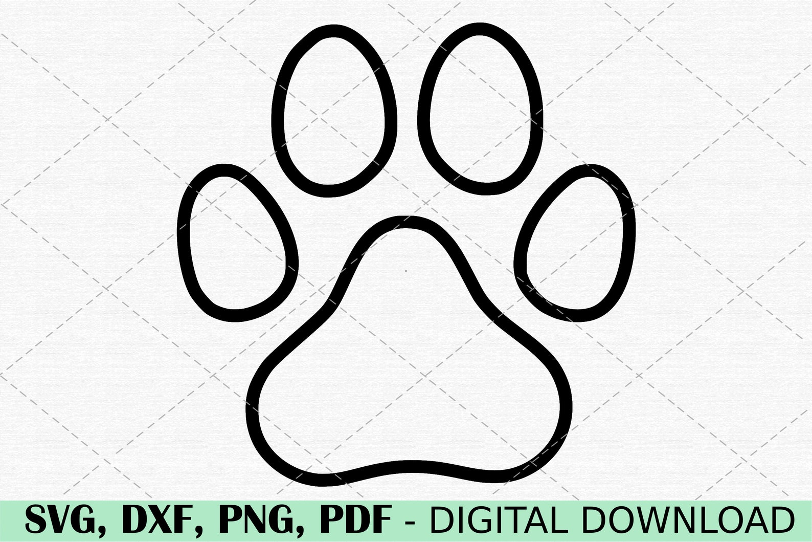 Paw Print Outline Svg Digital Download Svg Dxf Png Pdf - Etsy Canada