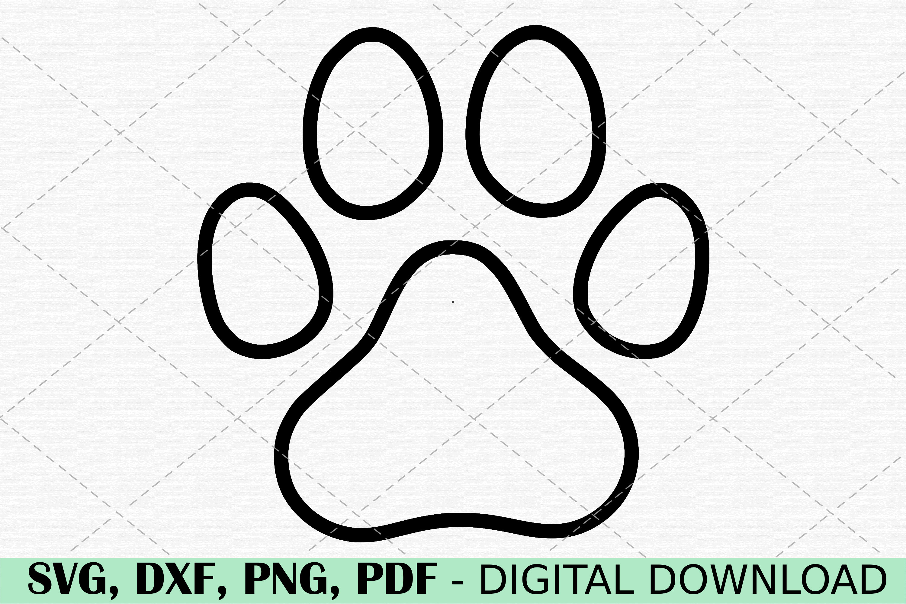 Paw Print Outline Svg Digital Download Svg Dxf Png Pdf - Etsy Canada