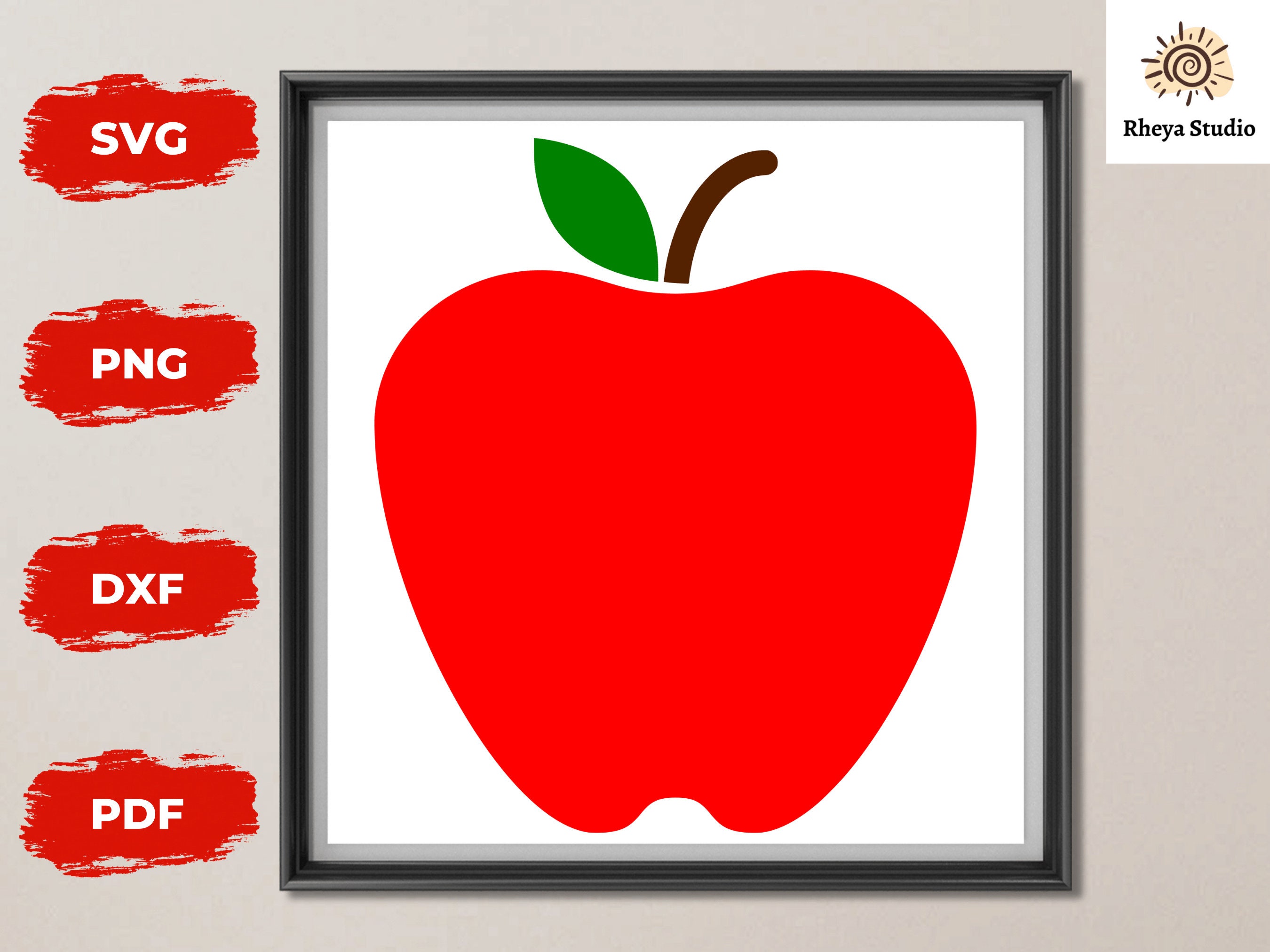 Red Apple Svg Fruit Svg Digital Download Svg Dxf Png - Etsy