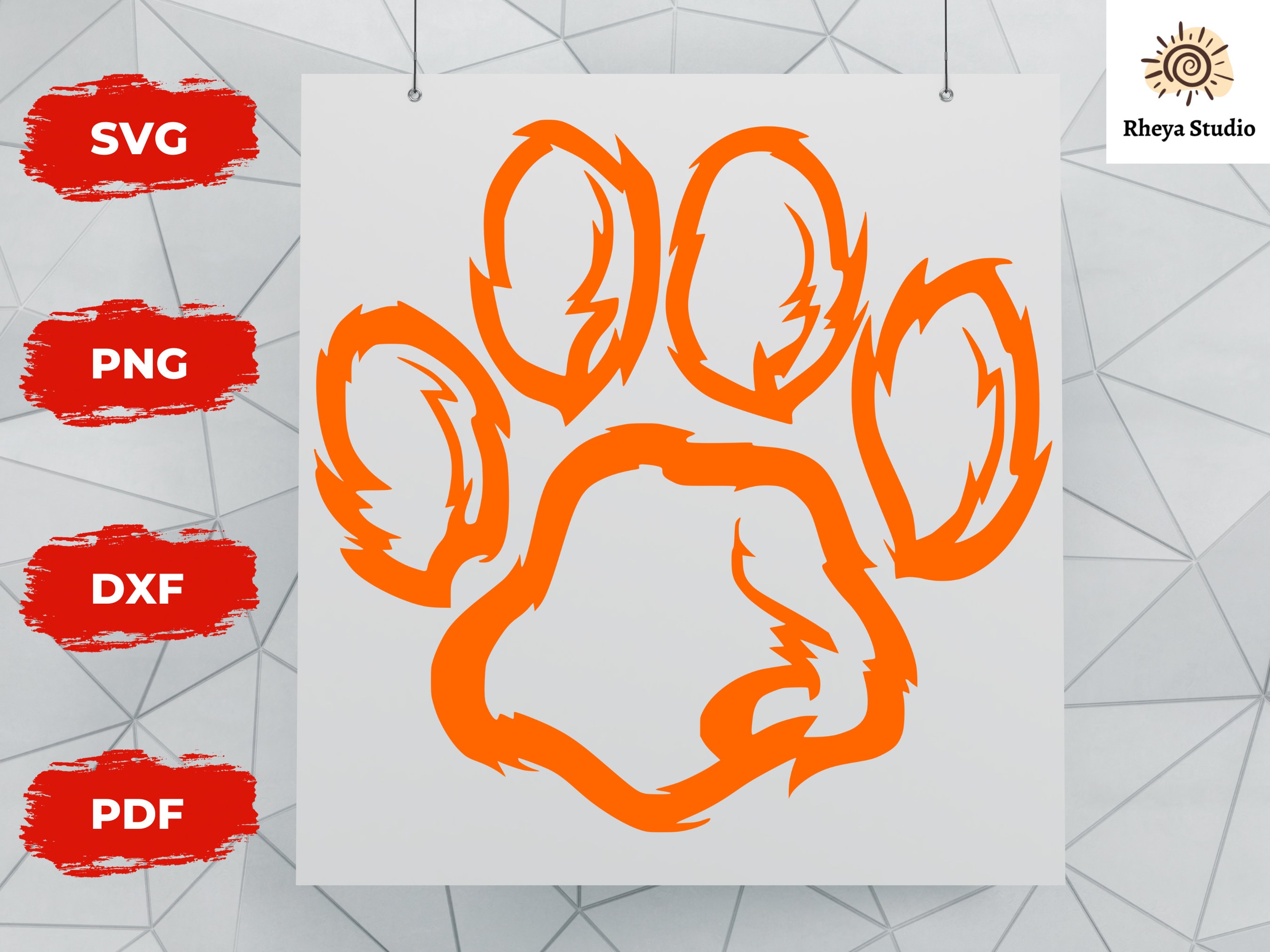 Tiger Paw Svg Digital Download Svg Dxf Png Pdf - Etsy Australia