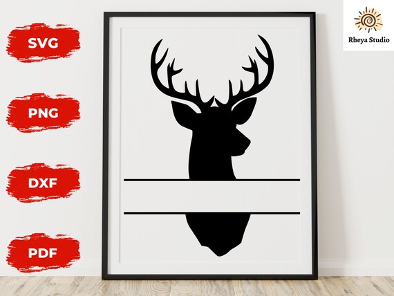 Deer Split Monogram Svg Buck Head Svg Digital Download Svg - Etsy Hong Kong