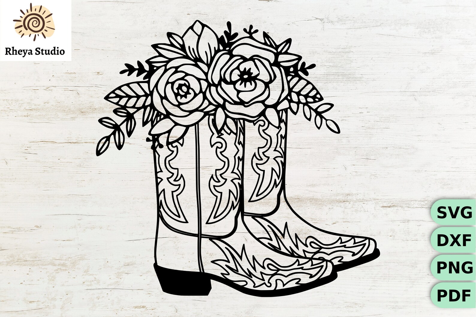 Floral Cowboy Boots Svg Cowboy Boots Svg Cowboy Svg Rodeo - Etsy
