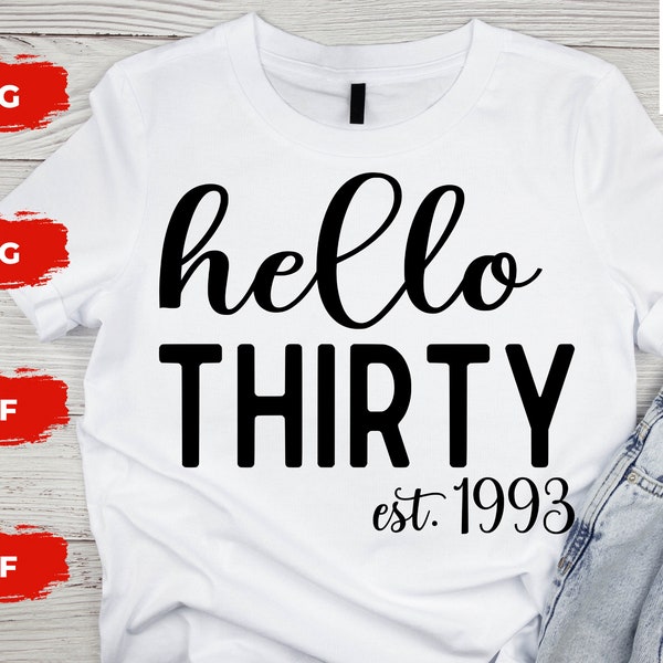 Hello Thirty Svg - Etsy