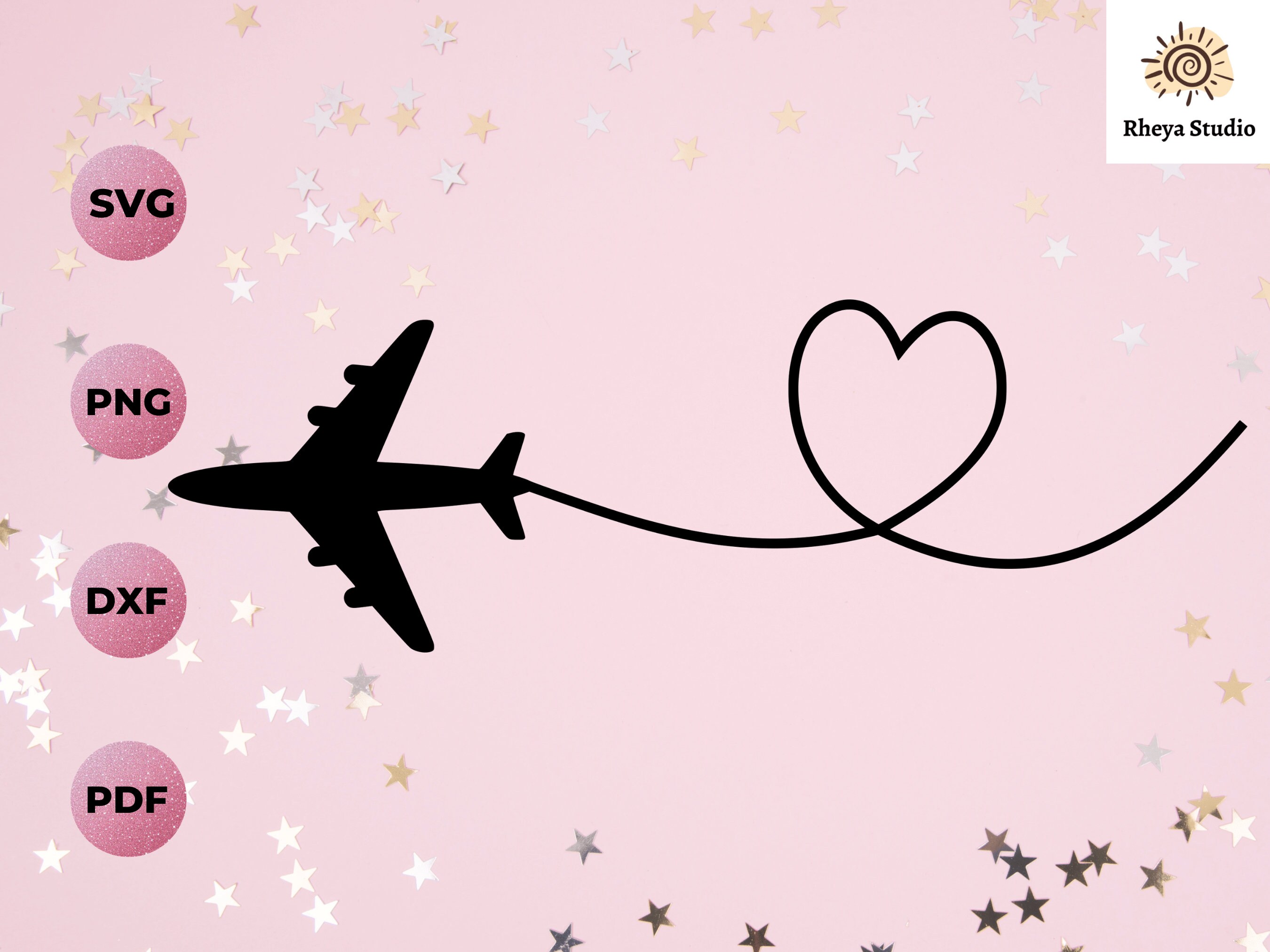 Airplane Svg Airplane Heart Svg Digital Download Svg Dxf - Etsy
