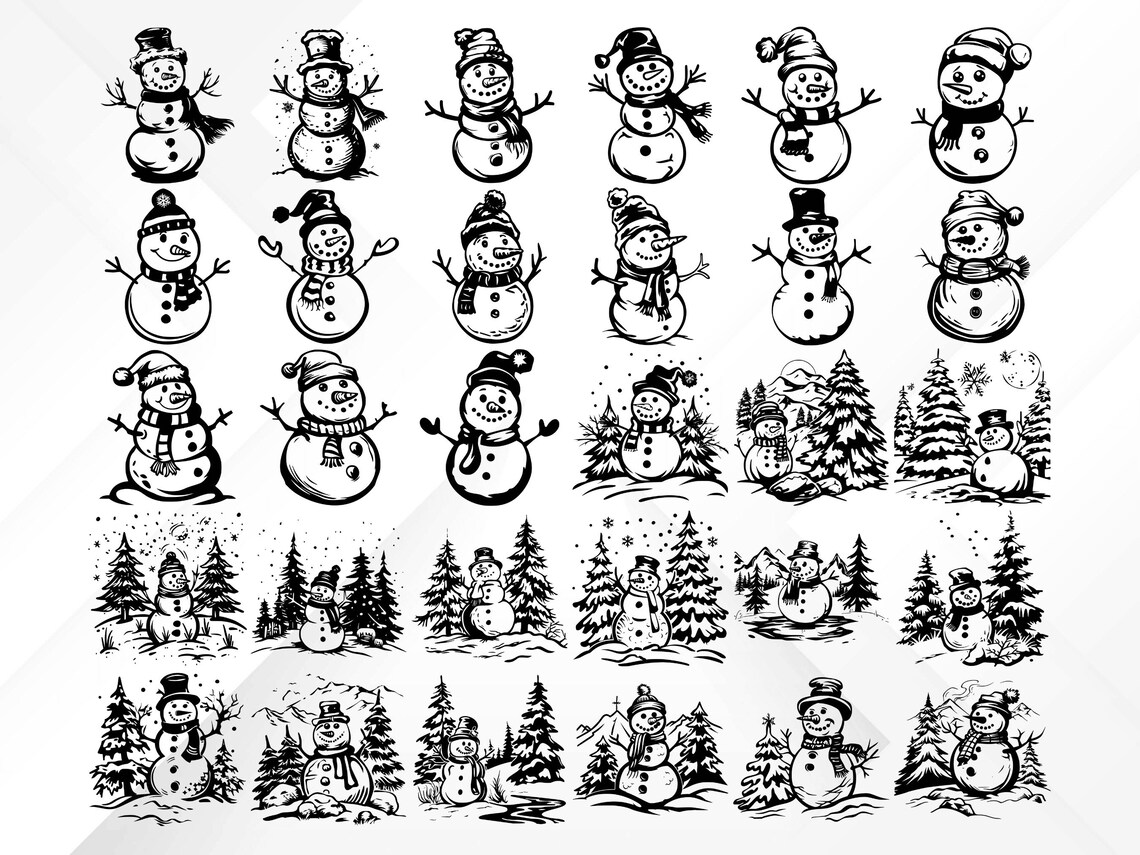 100+ Snowmen SVG Bundle, Cute Winter Designs - Instant Digital Download ...
