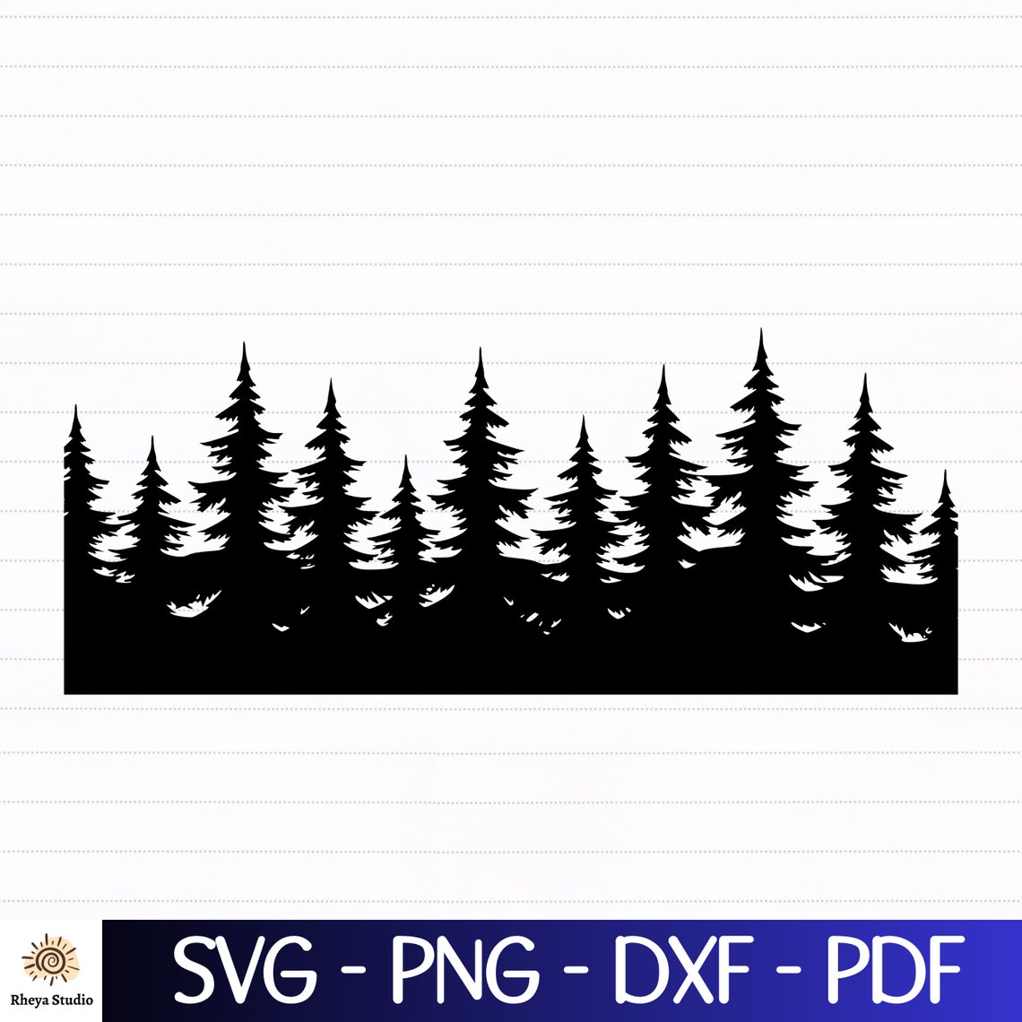 Treeline Svg Forest Line Svg Trees Svg Forest Svg Digital - Etsy