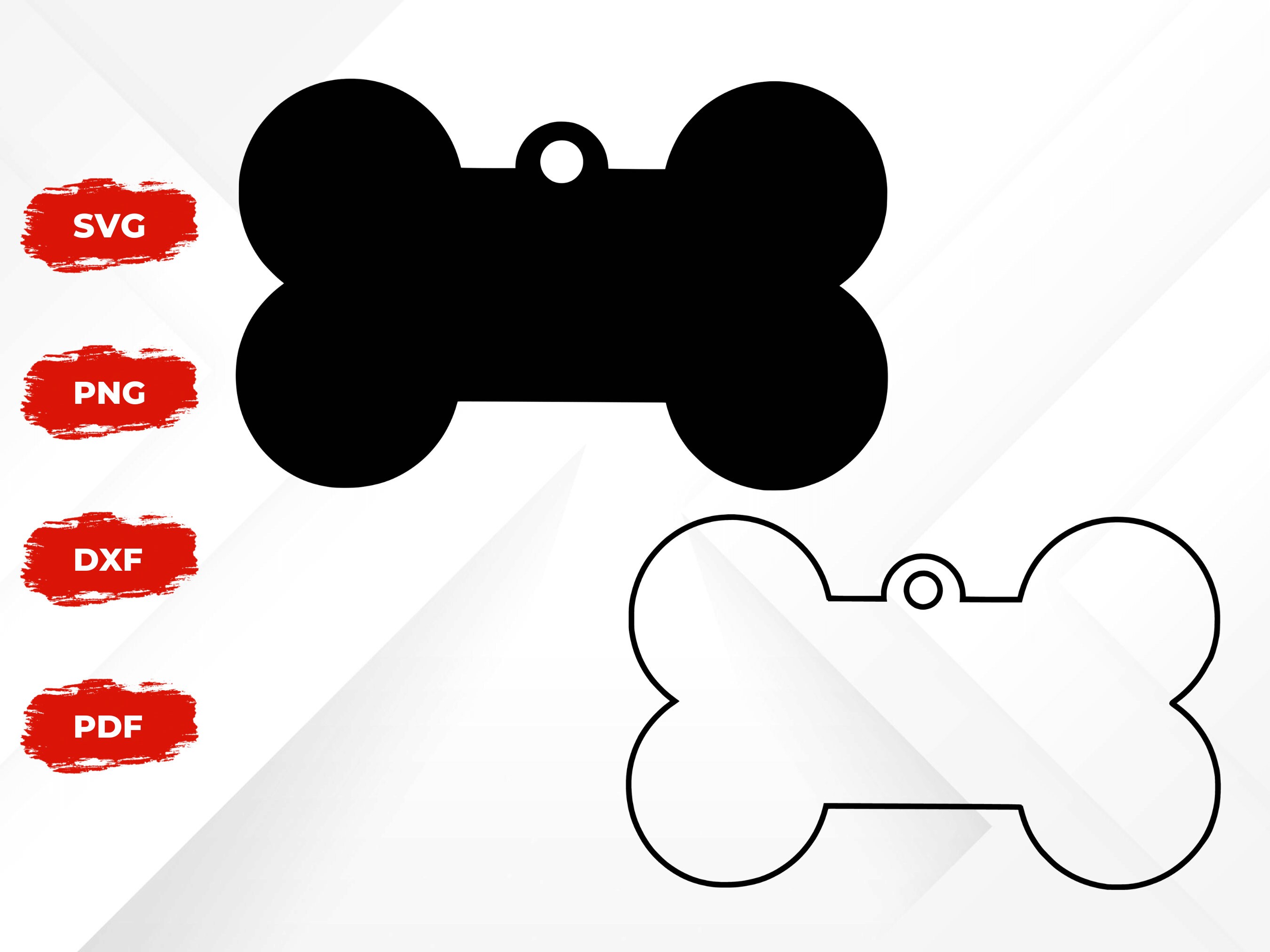 Dog Bone Tag SVG - Instant Digital Download Including Dxf, Png, Pdf ...
